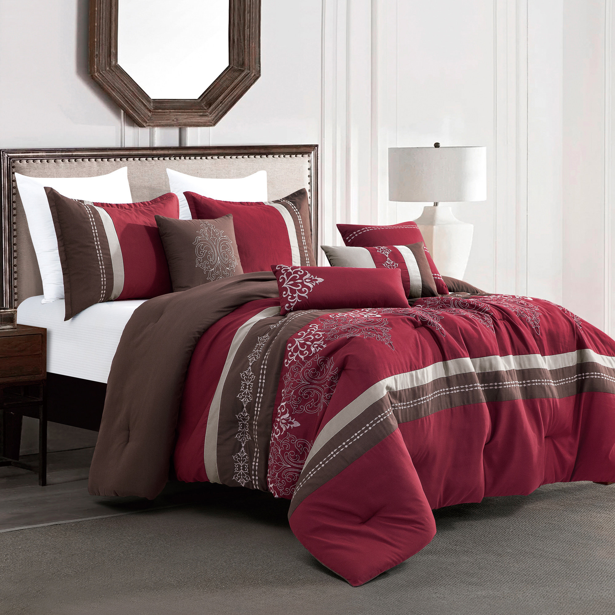 ESCA Aurear Microfiber 7 Piece Comforter Set & Reviews | Wayfair