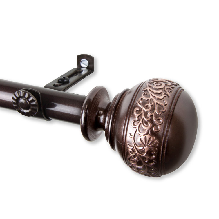 Fleur De Lis Living Solon Steel Rod And Resin Finial Adjustable Overall ...