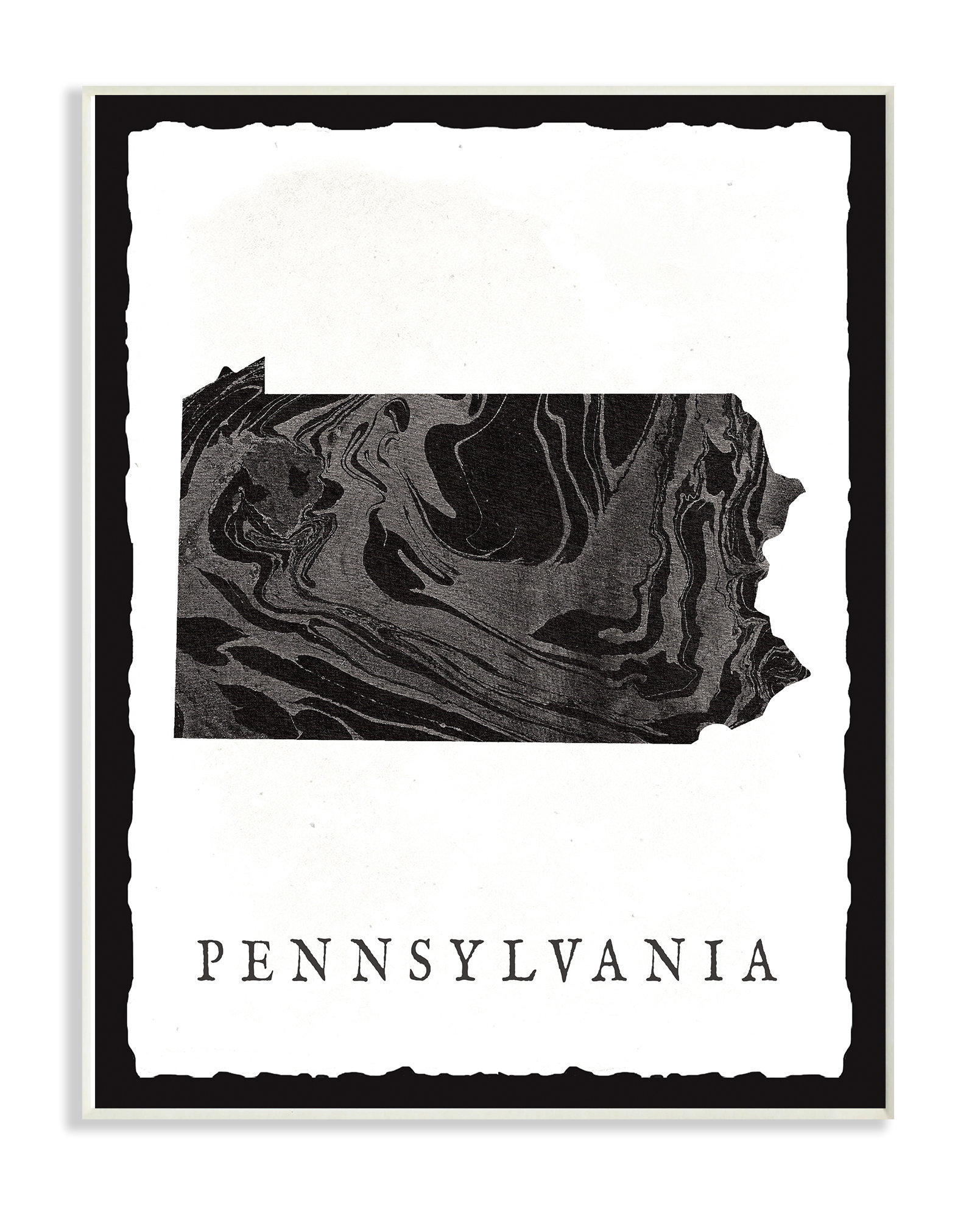 Ebern Designs 'Marbled Paper Pennsylvania State Silhouette' Graphic Art ...