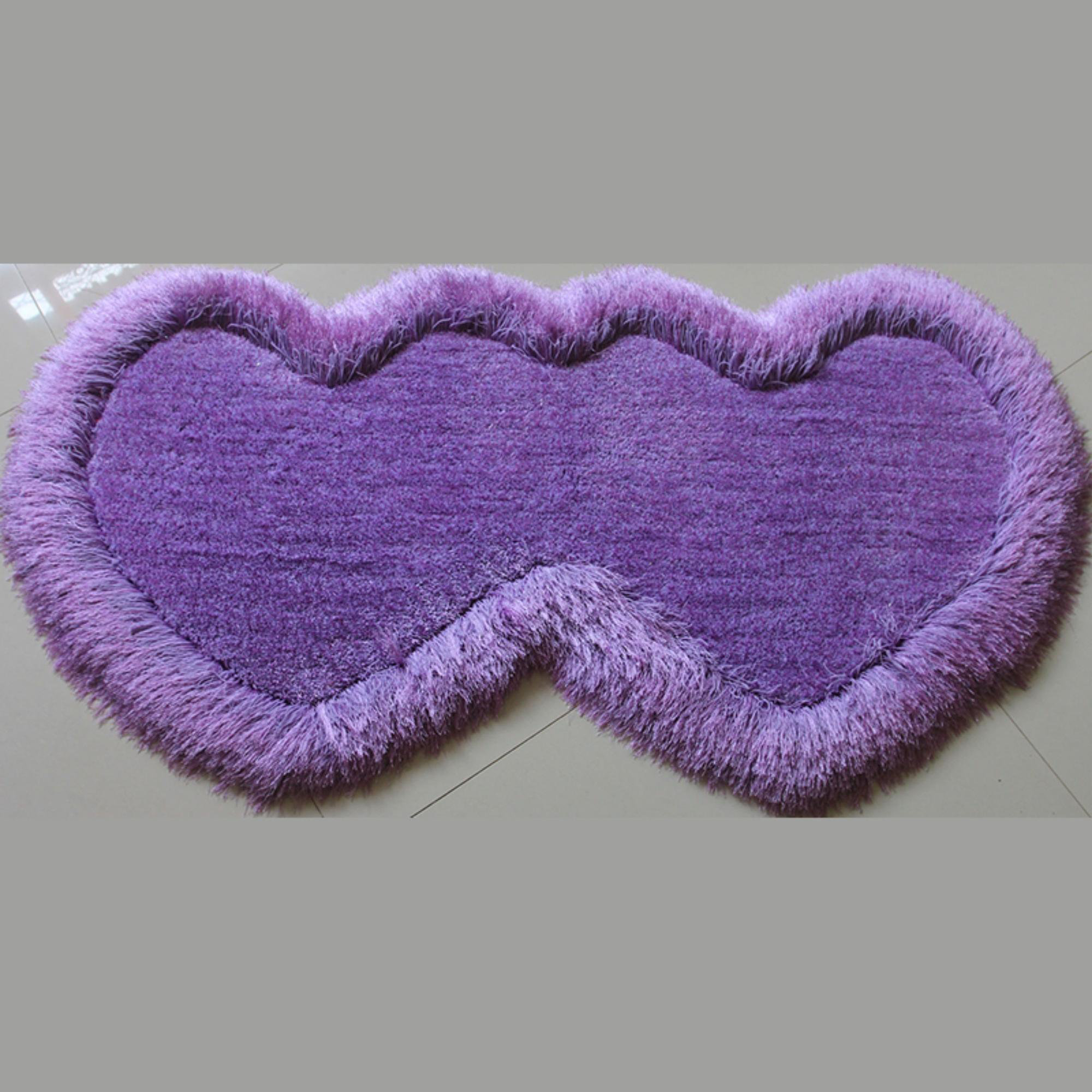 Mercer41 Double Heart Shape Hand Tufted Thick Shag Area Rug | Wayfair