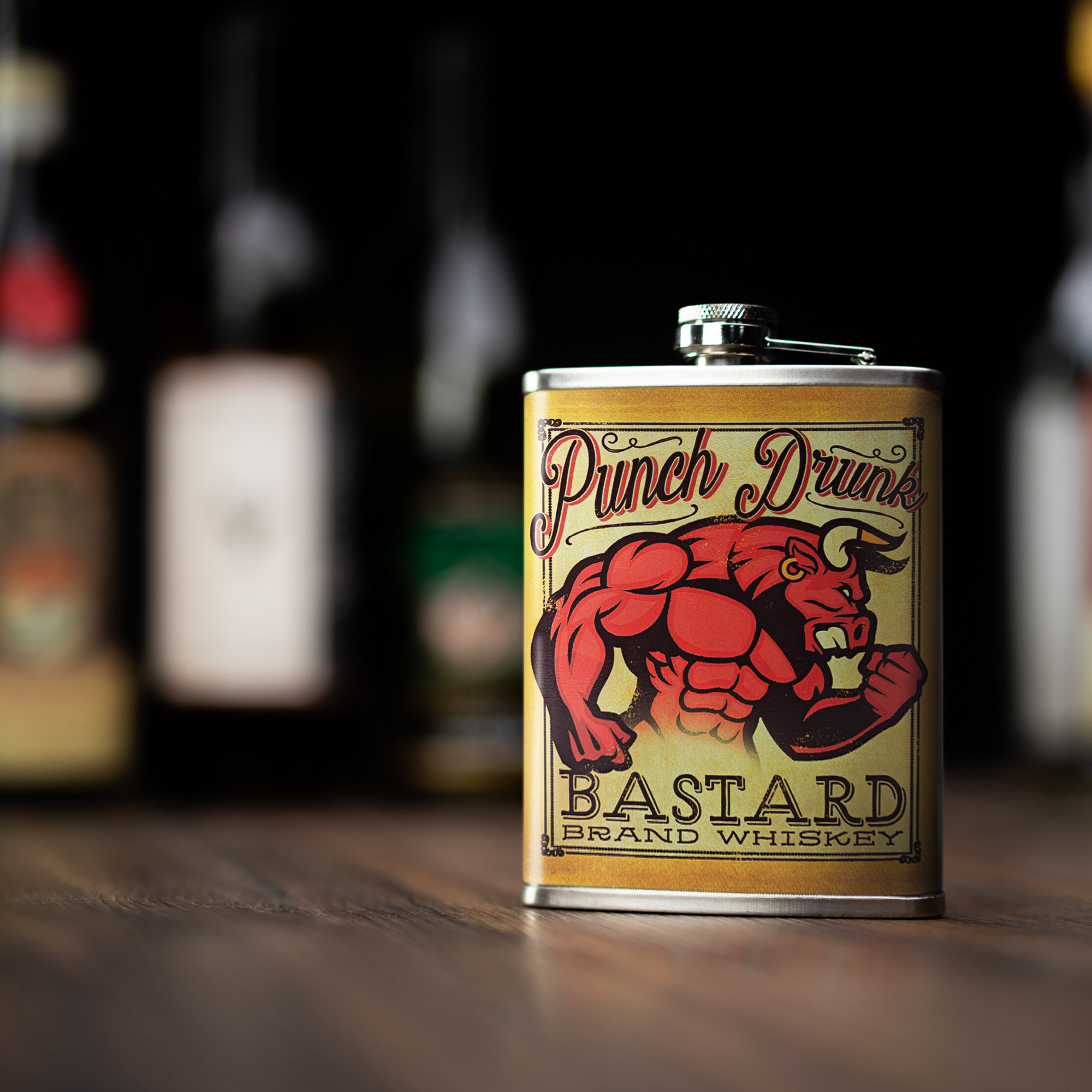 Trinx Punch Drunk Bastard Whiskey Stainless Steel Hip Flask | Wayfair