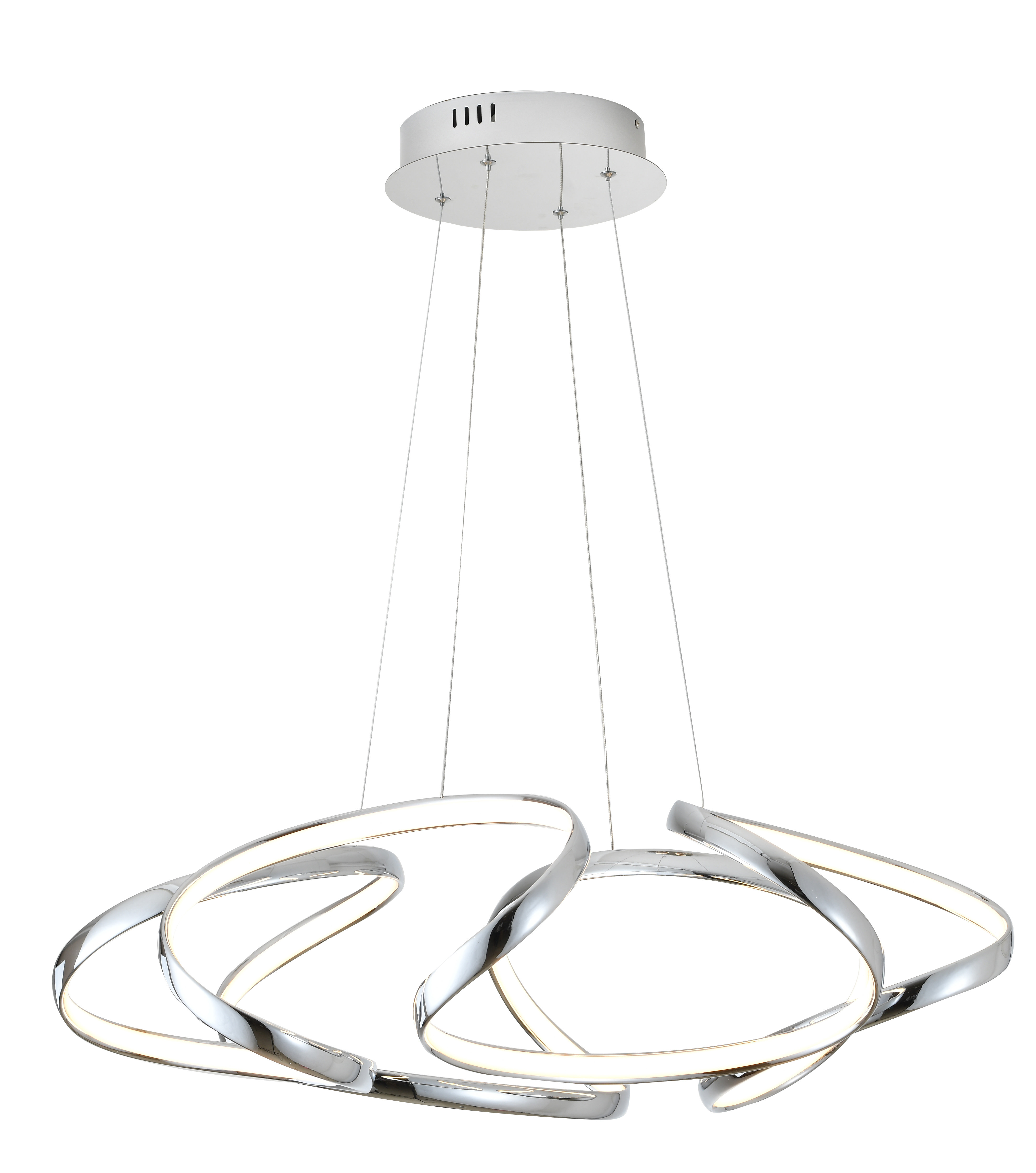 Orren Ellis Knutsford Silver LED Chandelier With White Acrylic Diffuser ...