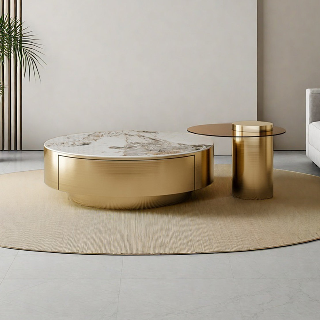 Trentastic Trails Light luxury round rock table | Wayfair