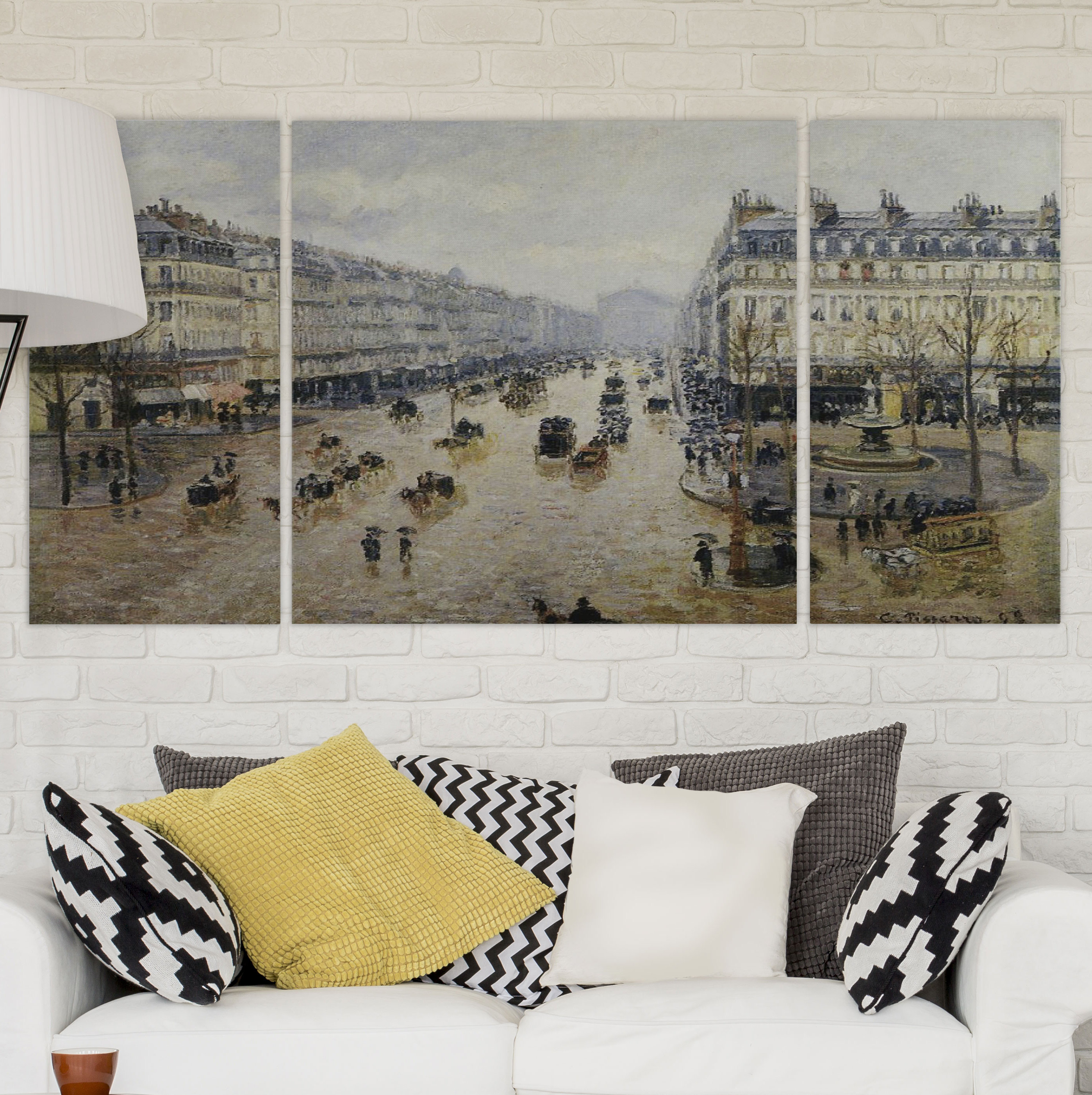 Charlton Home® Avenue De Opera Rain On Canvas 3 Pieces by Camille ...