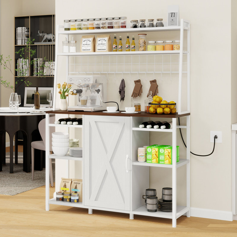 Balconera Baker''s Rack, Coffee Bar Cabinet, Microwave Stand With Wine ...