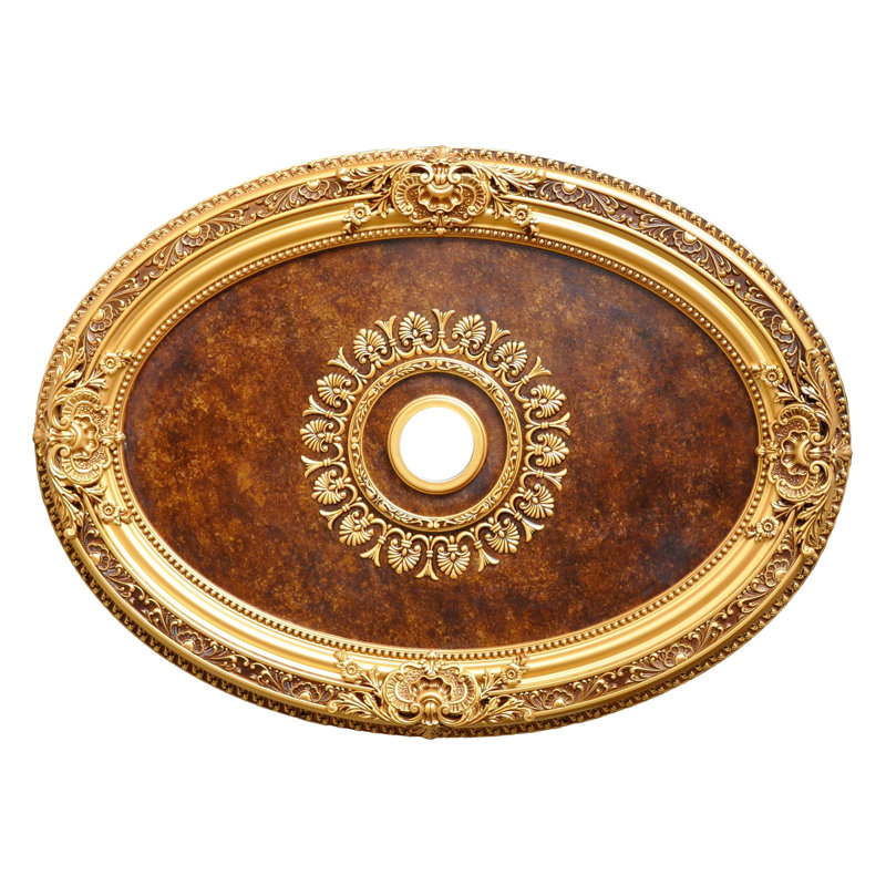 Artistry Lighting Oval Brown Marble Center Ceiling Medallion | Wayfair