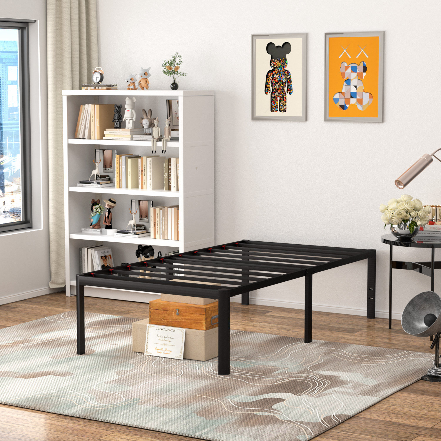 Alwyn Home Lawrenceville 18" High Profile Steel Platform Bed, Heavy ...