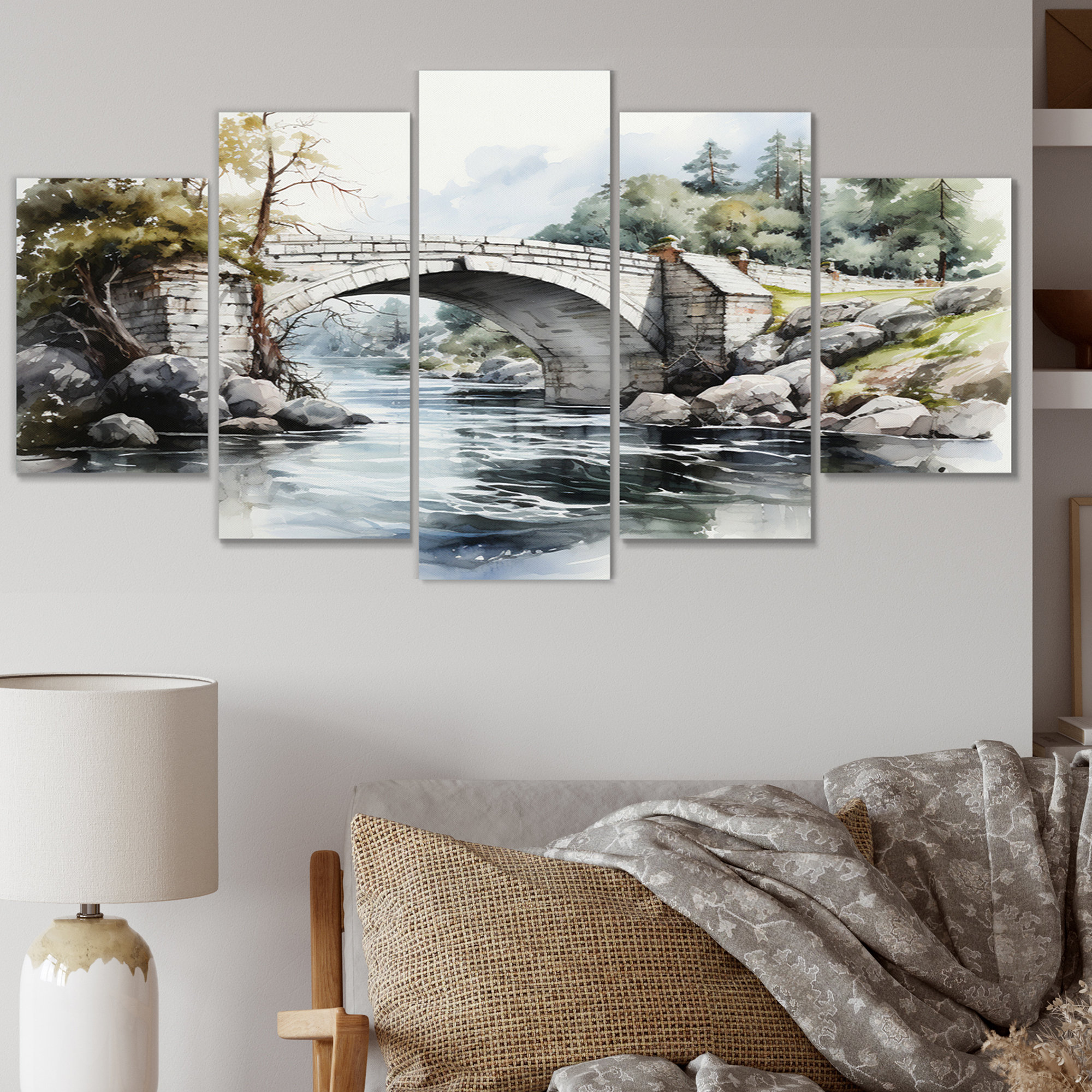 Winston Porter Beige Bridge Monochrome Passage I - Architecture Wall ...
