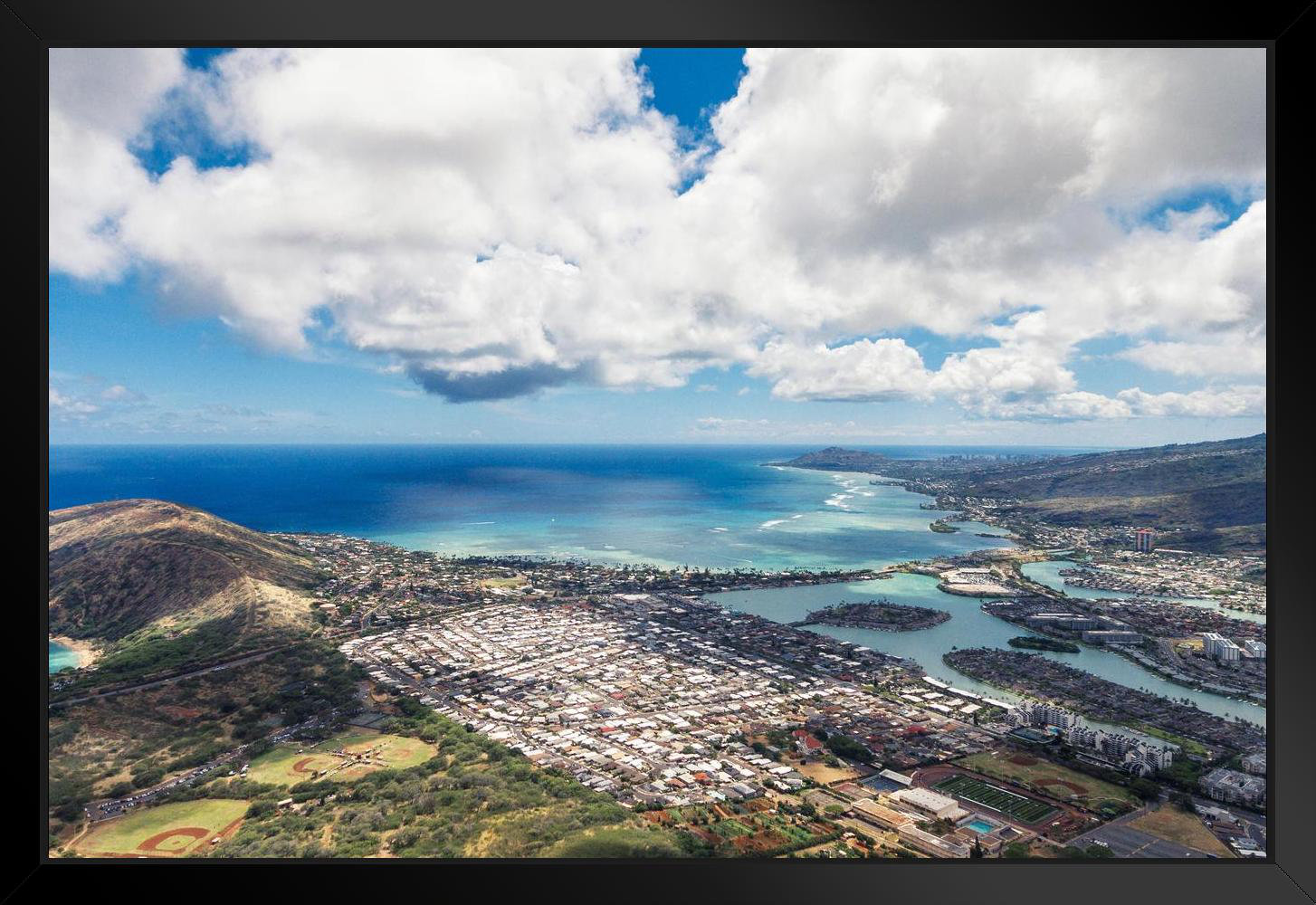 Latitude Run® Honolulu Oahu Hawaii Overhead View Landscape Photo Art ...