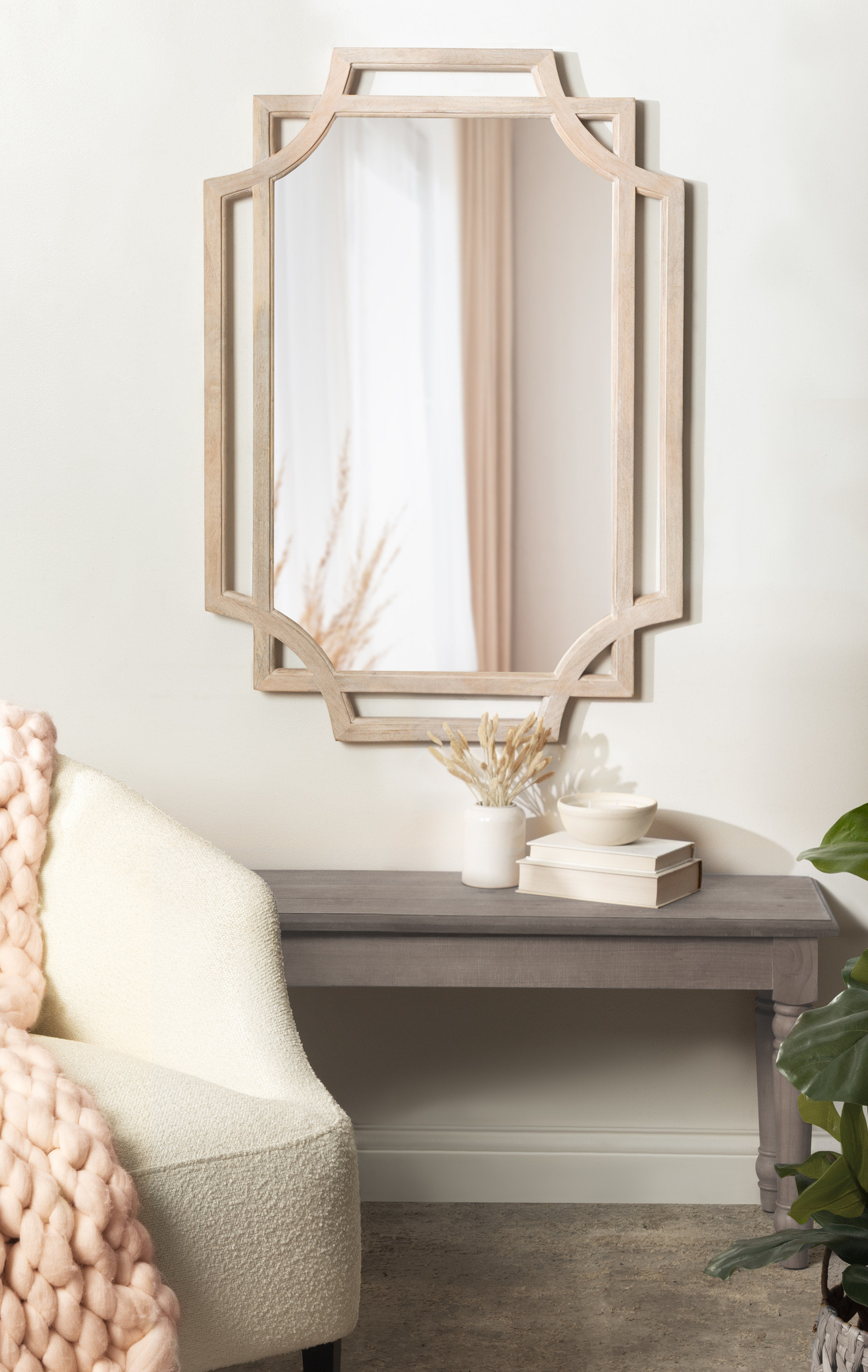 Three Posts™ Bane Wood Framed Wall Mirror 40X27 Natural & Reviews | Wayfair