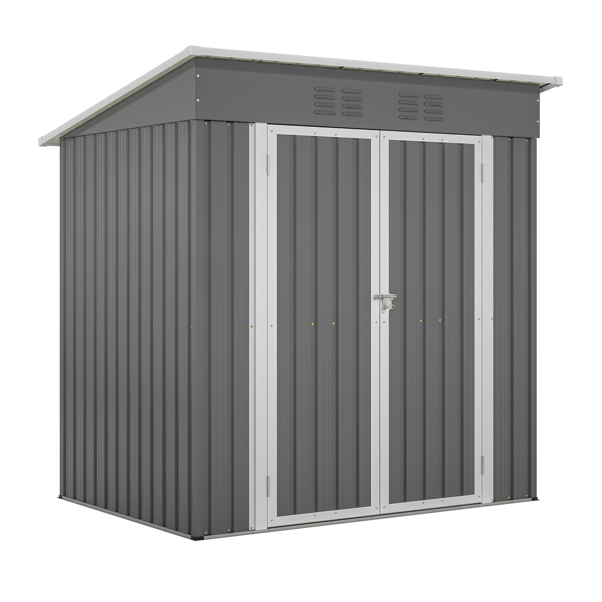 BalmyBoulevard 6'X4' Outdoor Storage Hut With Lockable Door, Gray. Fits ...