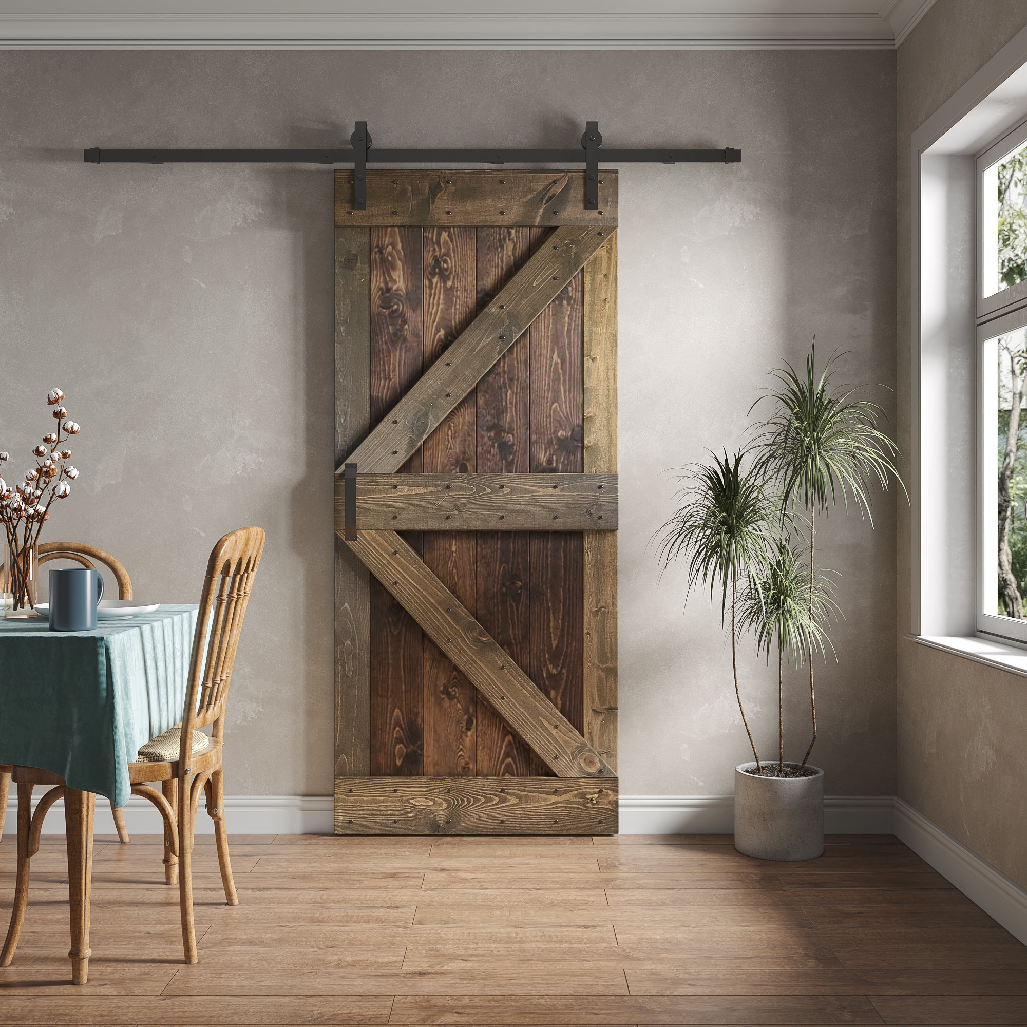 Coast Sequoia Paneled Wood Barn Door without Installation Hardware Kit ...