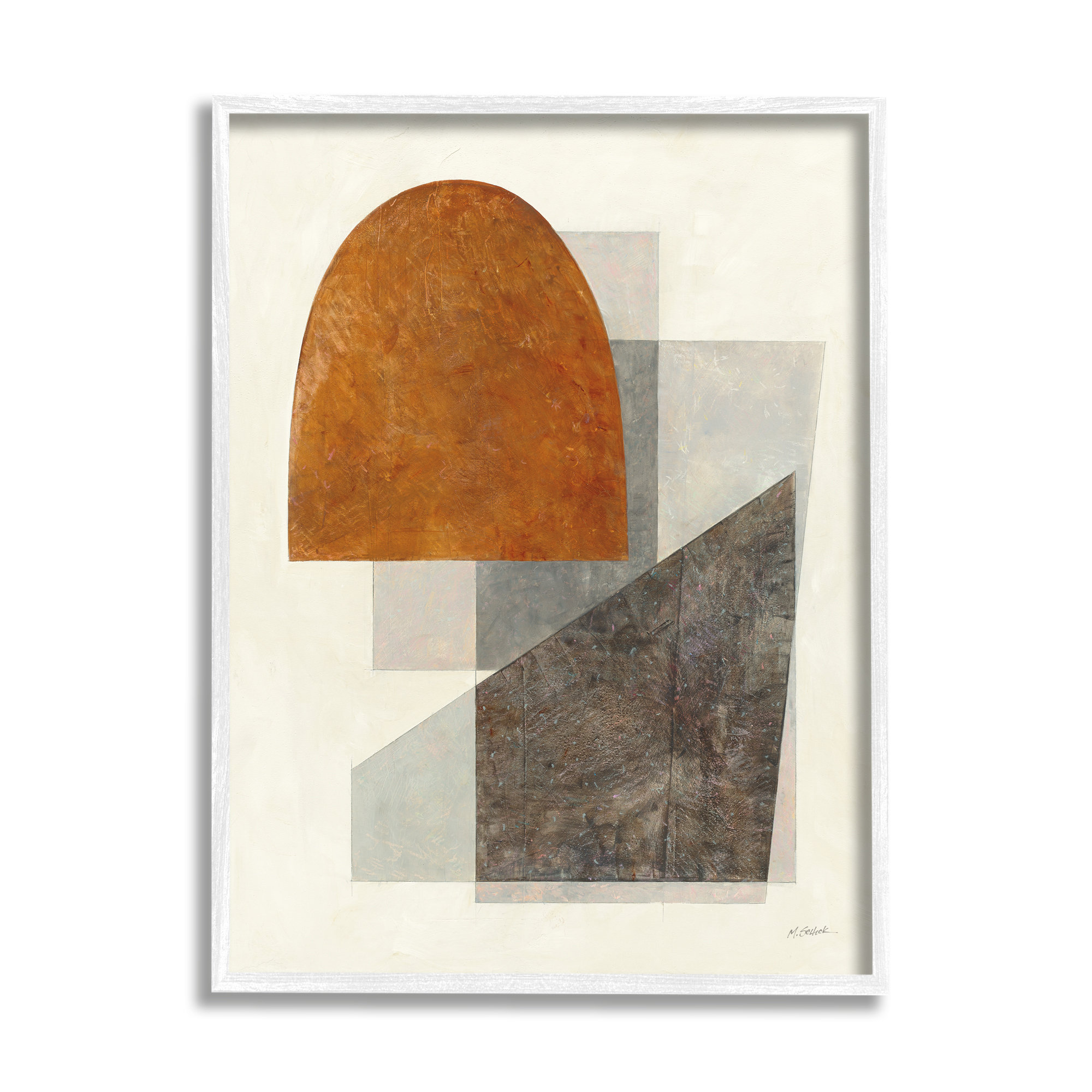Stupell Industries Earthy Geometric Shapes Framed On Wood Print | Wayfair