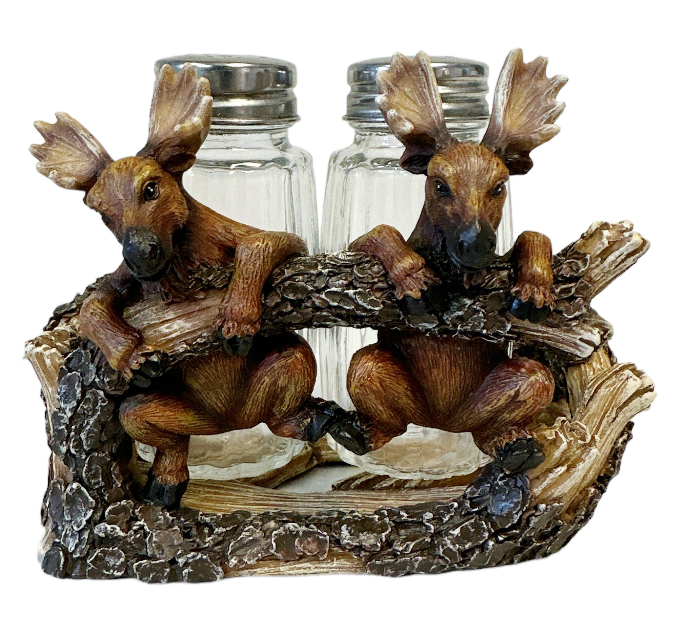 De Leon Collections Polyresin Baby Moose Calf Woodland Forest Branch Salt and Pepper Shaker ...