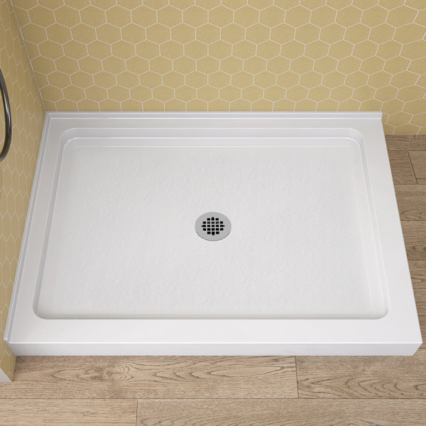 GETPRO Acrylic Rectangular Shower Pan 48'' W x 36'' D Double Threshold ...