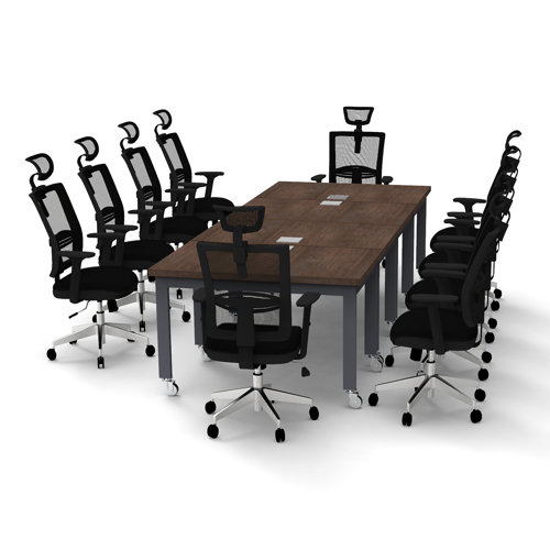 Symple Stuff Domingo 10 Person Conference Meeting Tables with 10 Chairs ...