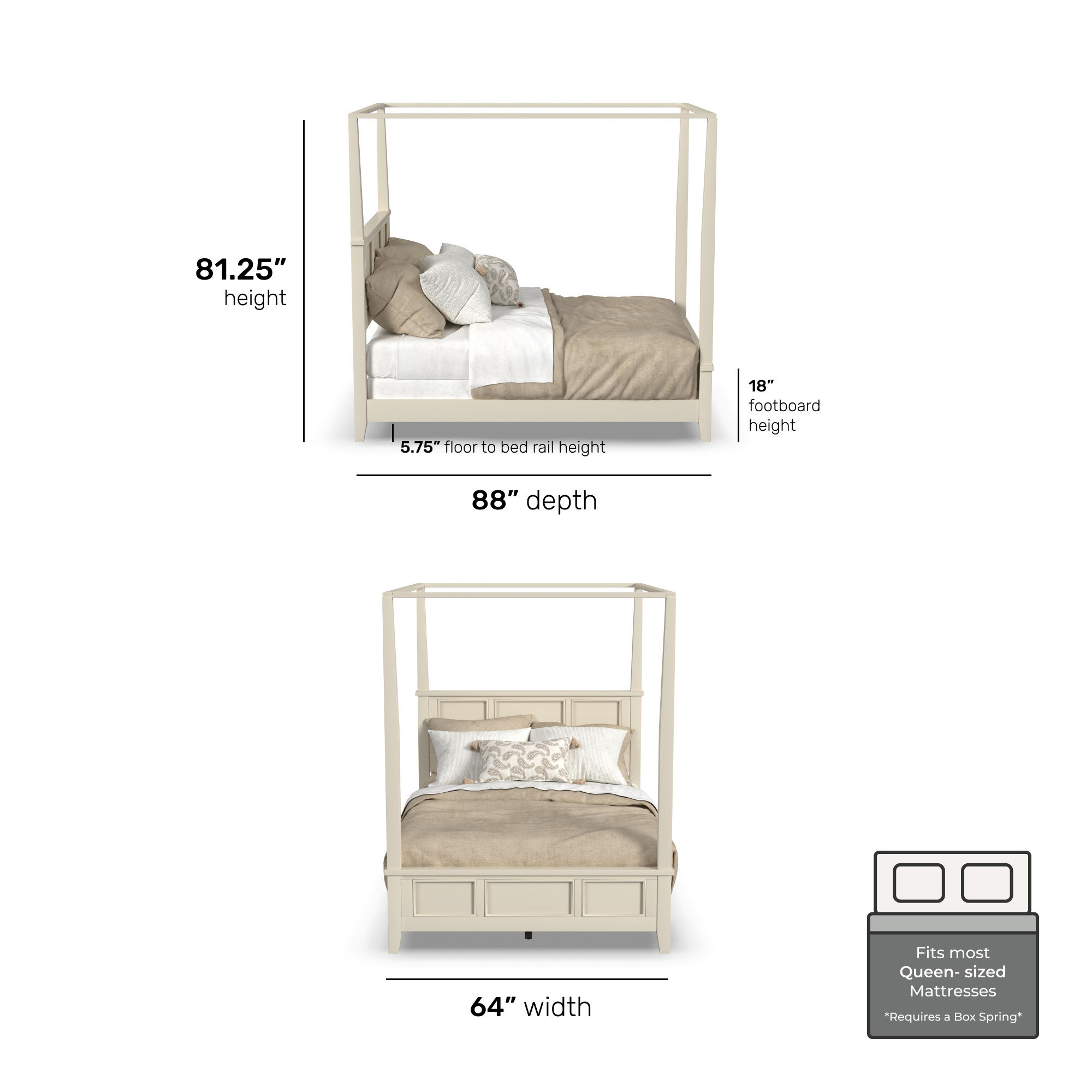 Laurel Foundry Modern Farmhouse® Mosqueda Low Profile Canopy Bed ...