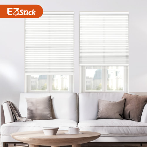 EZ STICK No Drill No Tool Cordless 1" Semi Sheer Light Filtering ...