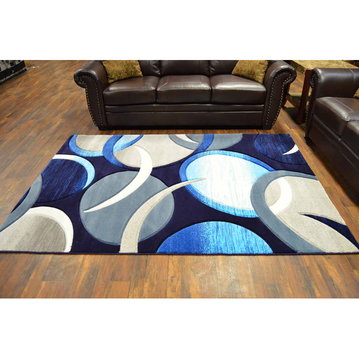 Ivy Bronx Mccampbell Performance Blue Rug & Reviews | Wayfair