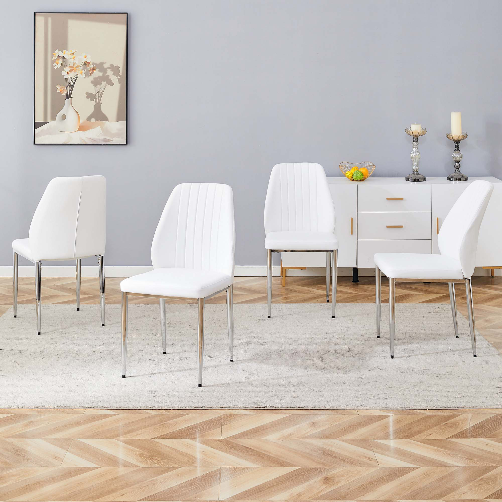 GRILLO HOME Set Of 4 PU Comfort Dining Chairs | Wayfair
