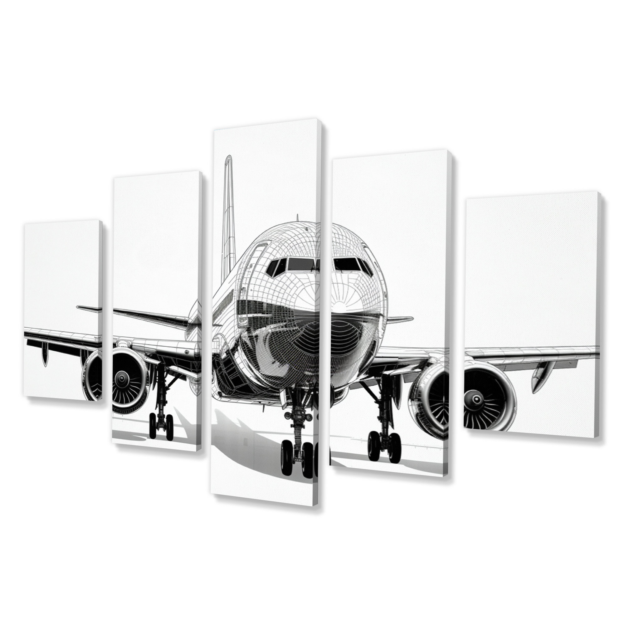 Latitude Run® Black & White Plane Graphic Elevation - Transportation ...