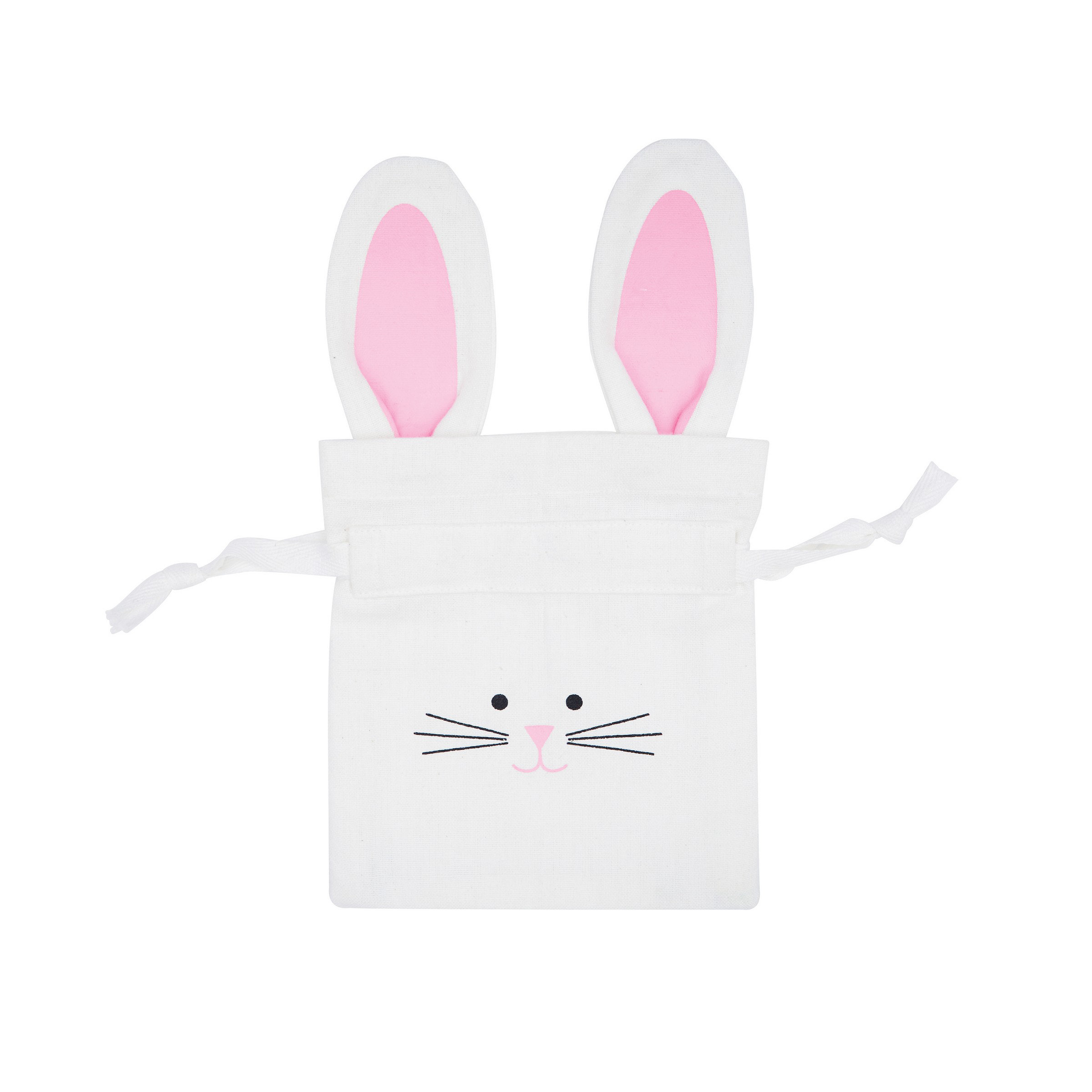 The Holiday Aisle® Easter Bunny Rabbit With Ears Cotton Gift Bag Spring ...