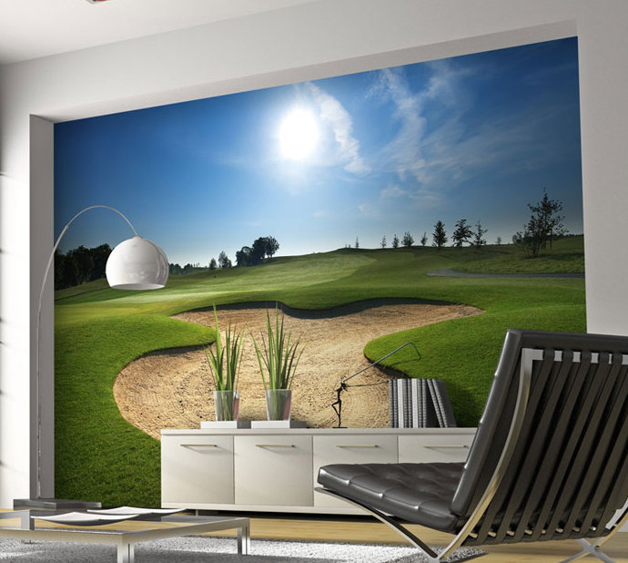East Urban Home Golf Course Wall Mural | Wayfair