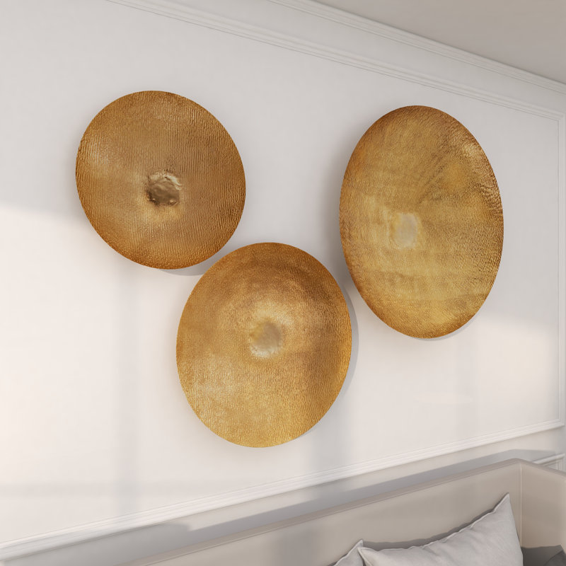 Langley Street® Metal Large Metallic Disk Plate Home Wall Decor ...
