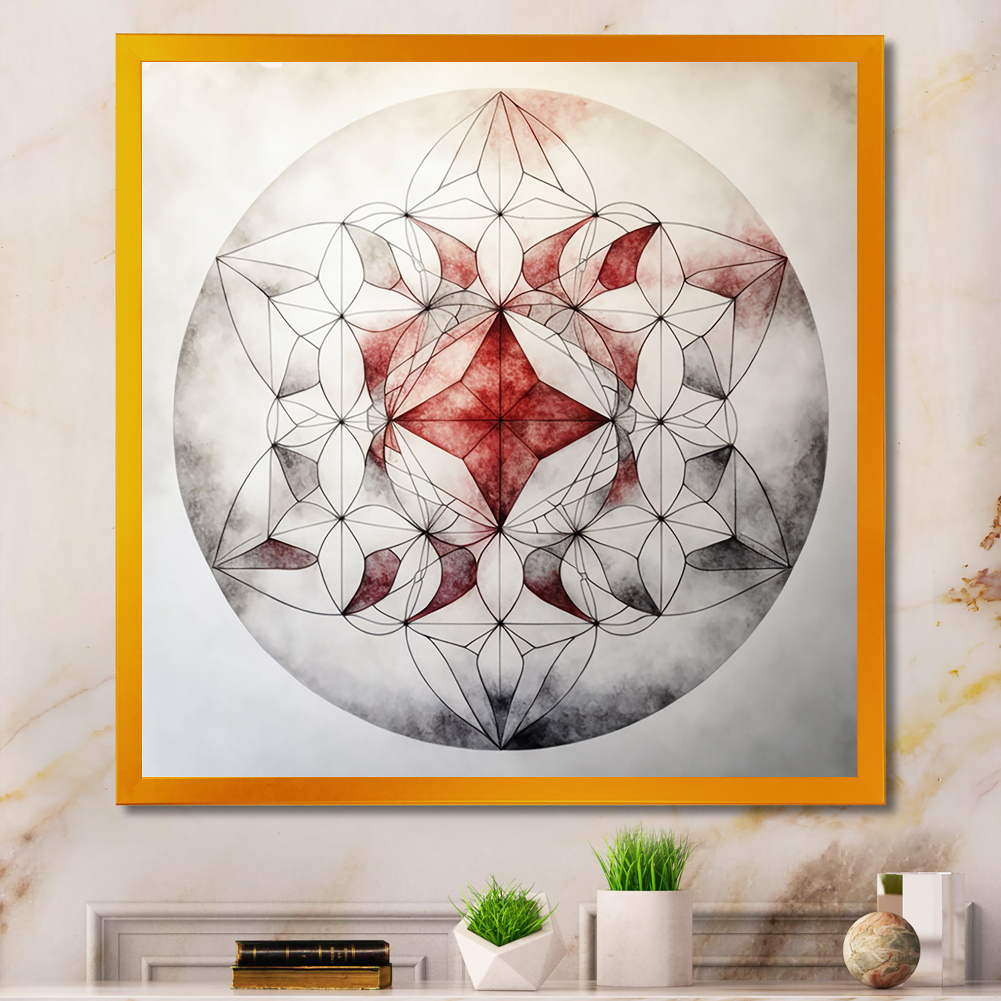 Design Art Sacred Geometry in Vintage Color Tones IV - Picture Frame ...
