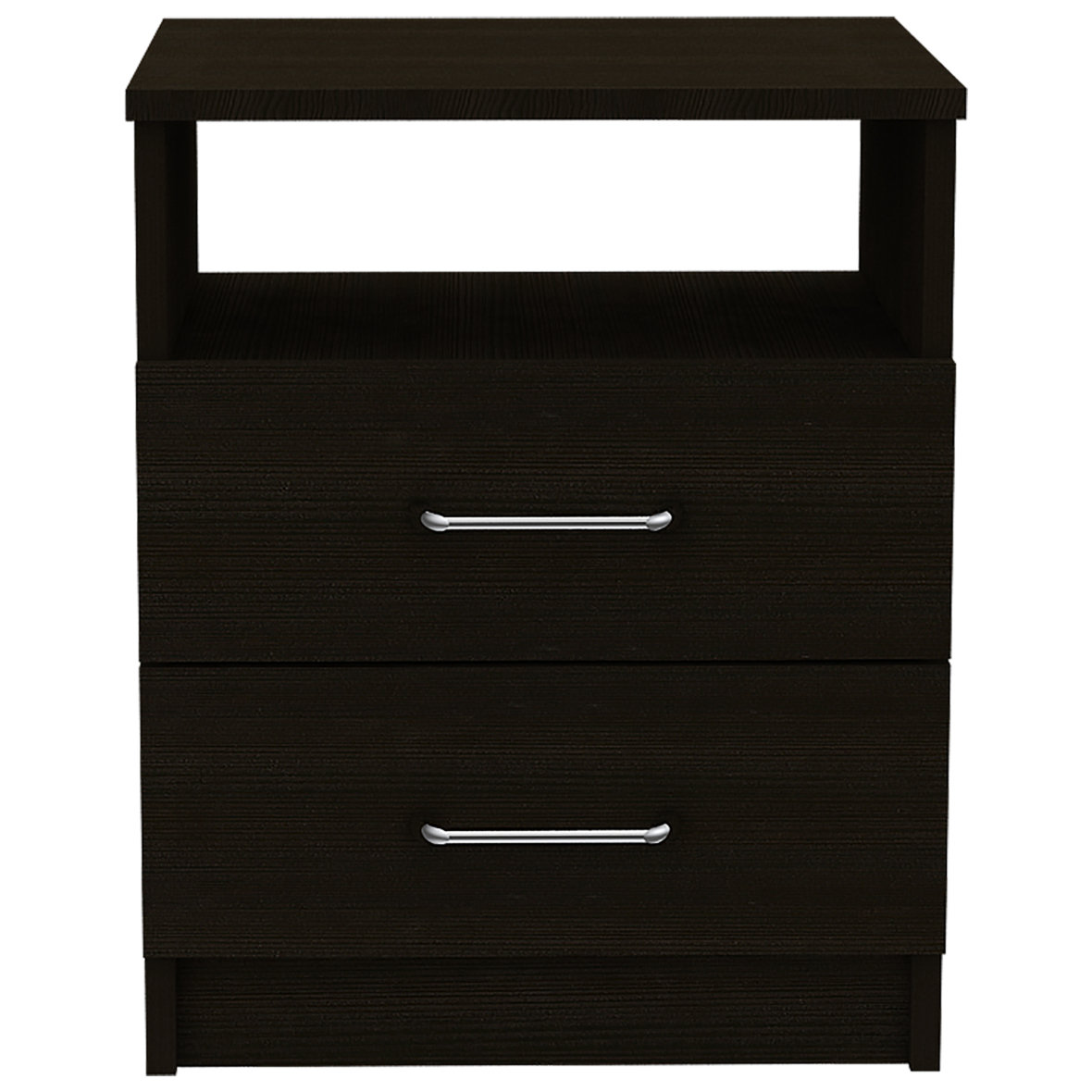 Latitude Run® Brookeline 2-Drawer 1-Shelf Rectangle Nightstand Black ...
