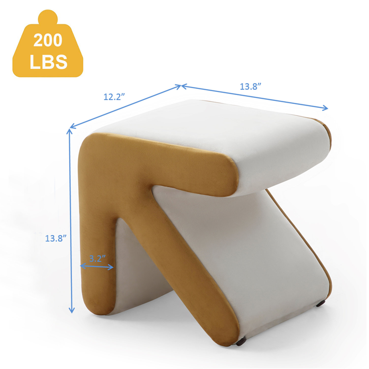 Mercer41 Bertradis 13.8" Wide Velvet Novelty Footstool Ottoman | Wayfair