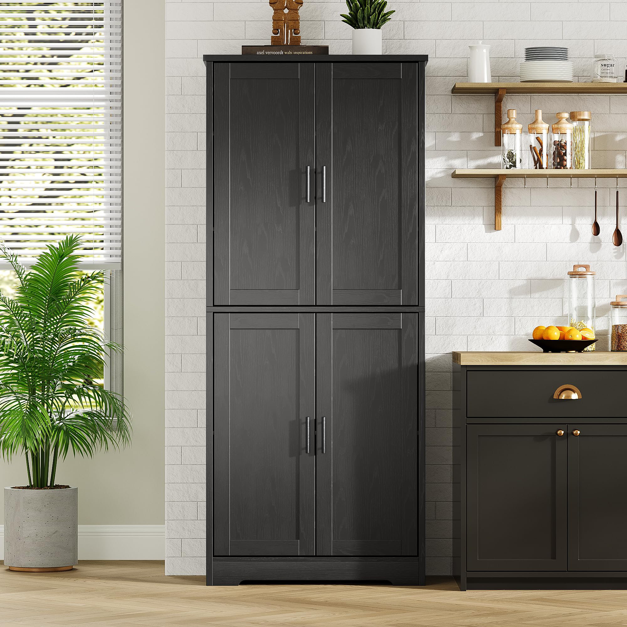 Winston Porter 70" Tall Kitchen Pantry Cabinet & Reviews | Wayfair