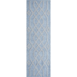 CompanyC Cable Geometric Handwoven Blue Indoor / Outdoor Use Area Rug ...