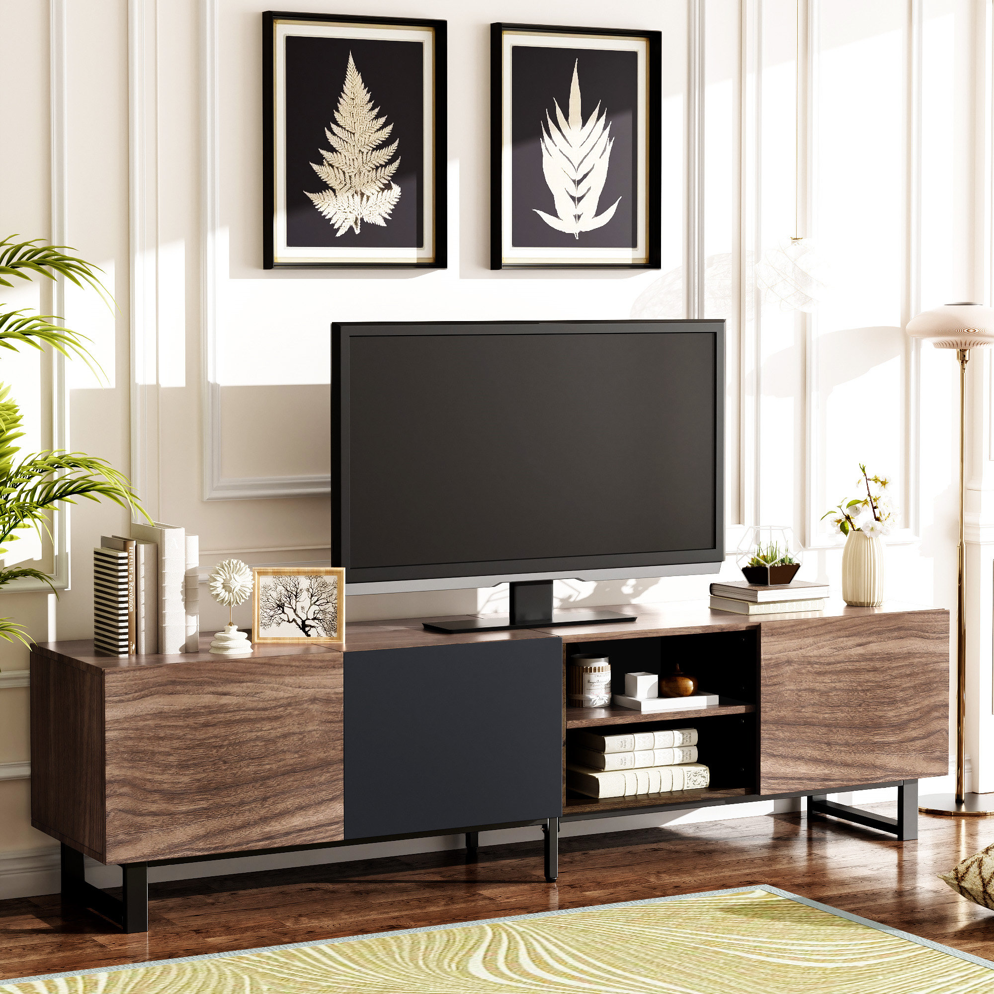 Latitude Run® Modern TV With 3 Cabinets& Open Shelves - Wayfair Canada