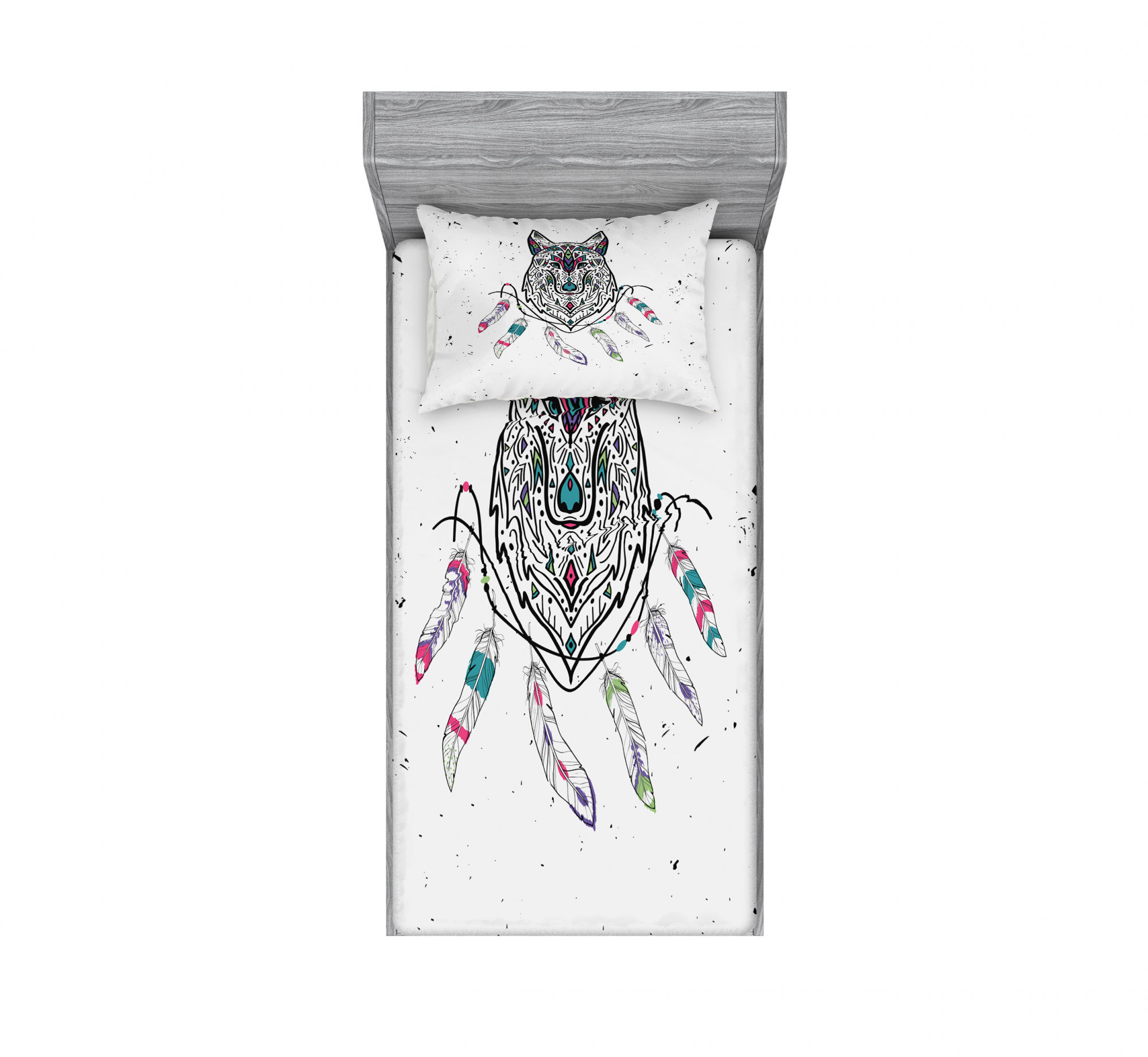 Ambesonne Wild and Free Inspirational Wolf Sheet set | Wayfair