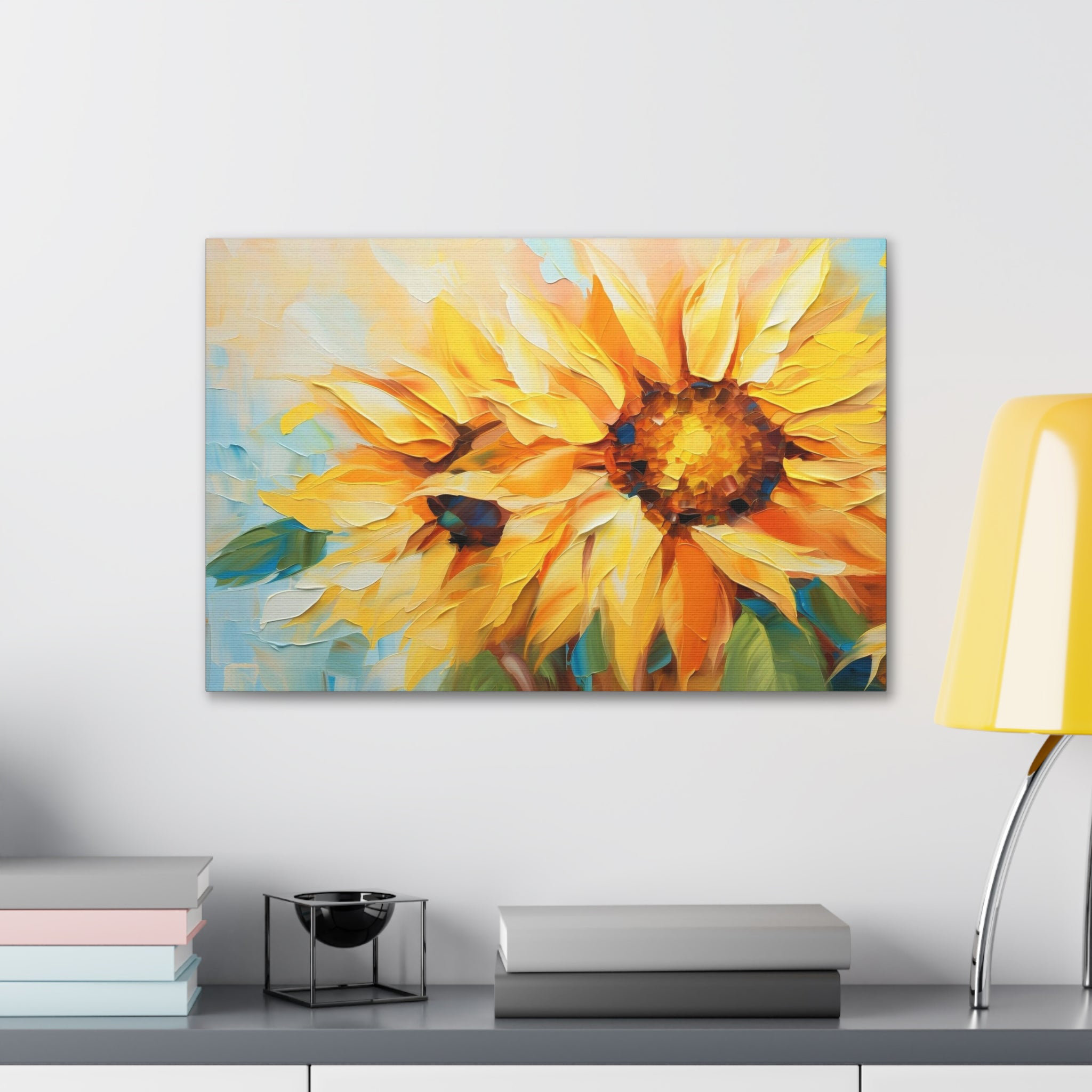 August Grove® Sunflower Acrylic Painting Contemporary Blossom Canvas ...