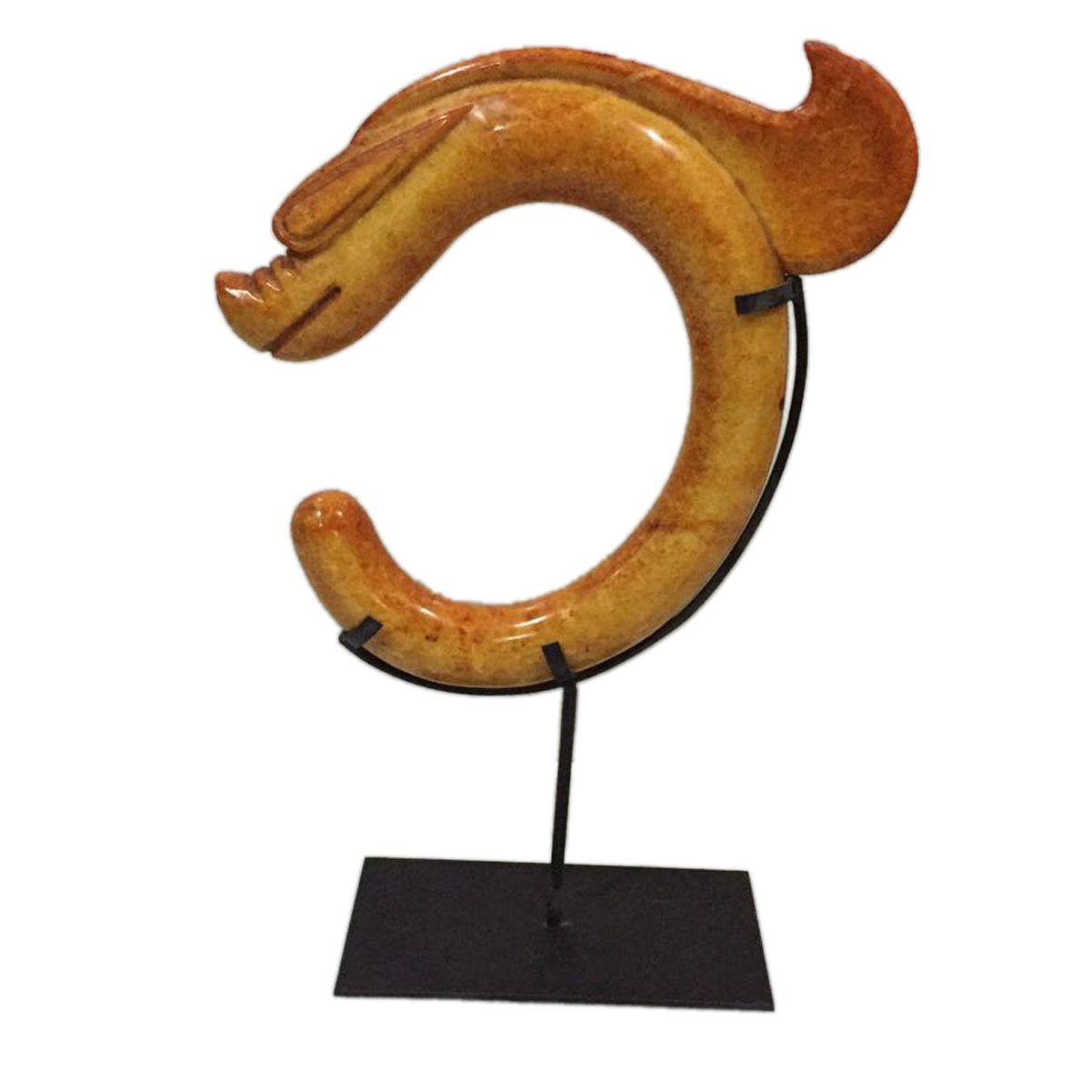 Legend of Asia Vintage Jade Han Dragon Sculpture with Stand | Perigold