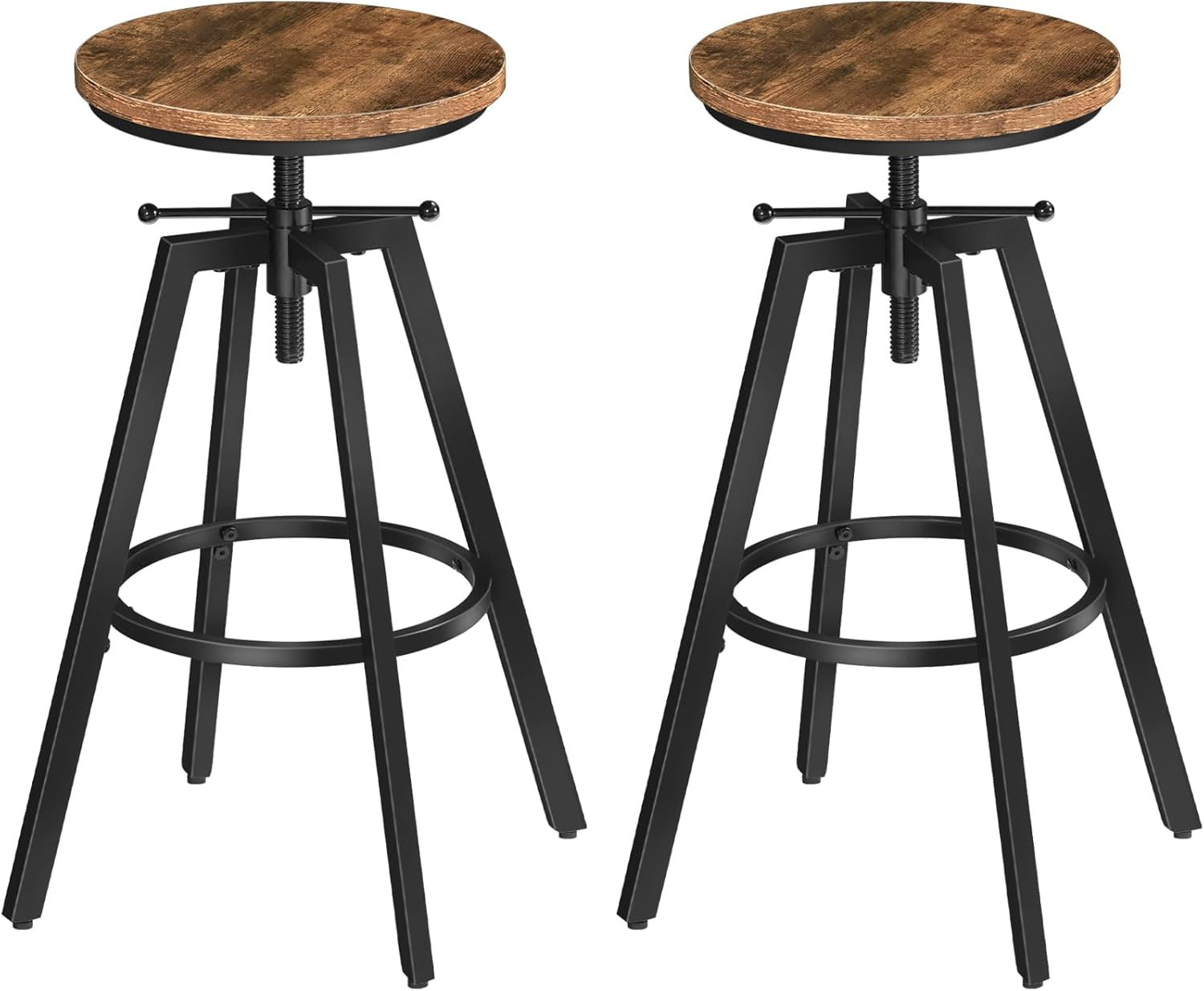 17 Stories Lavie Bar Stools, Round Bar Chairs With Sturdy Metal Frame ...