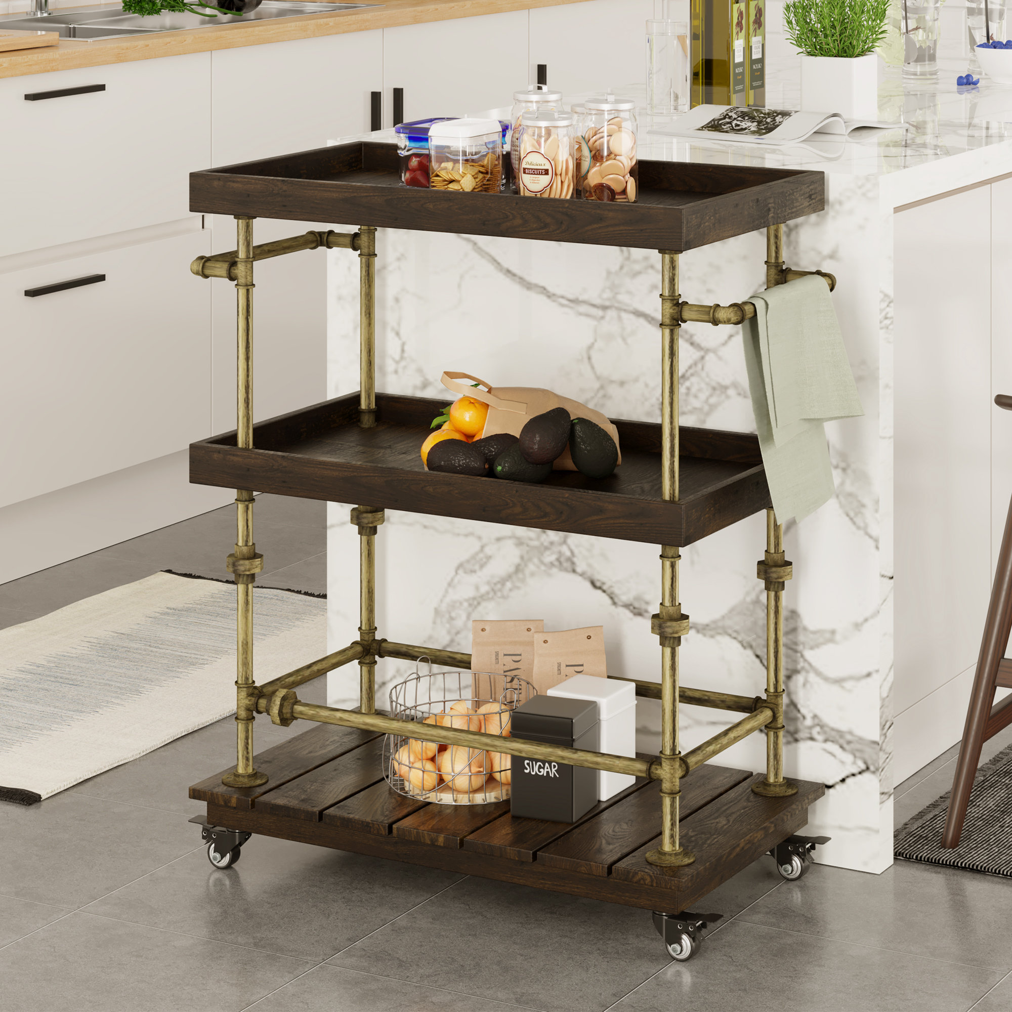 Williston Forge Industrial Bar Cart | Wayfair