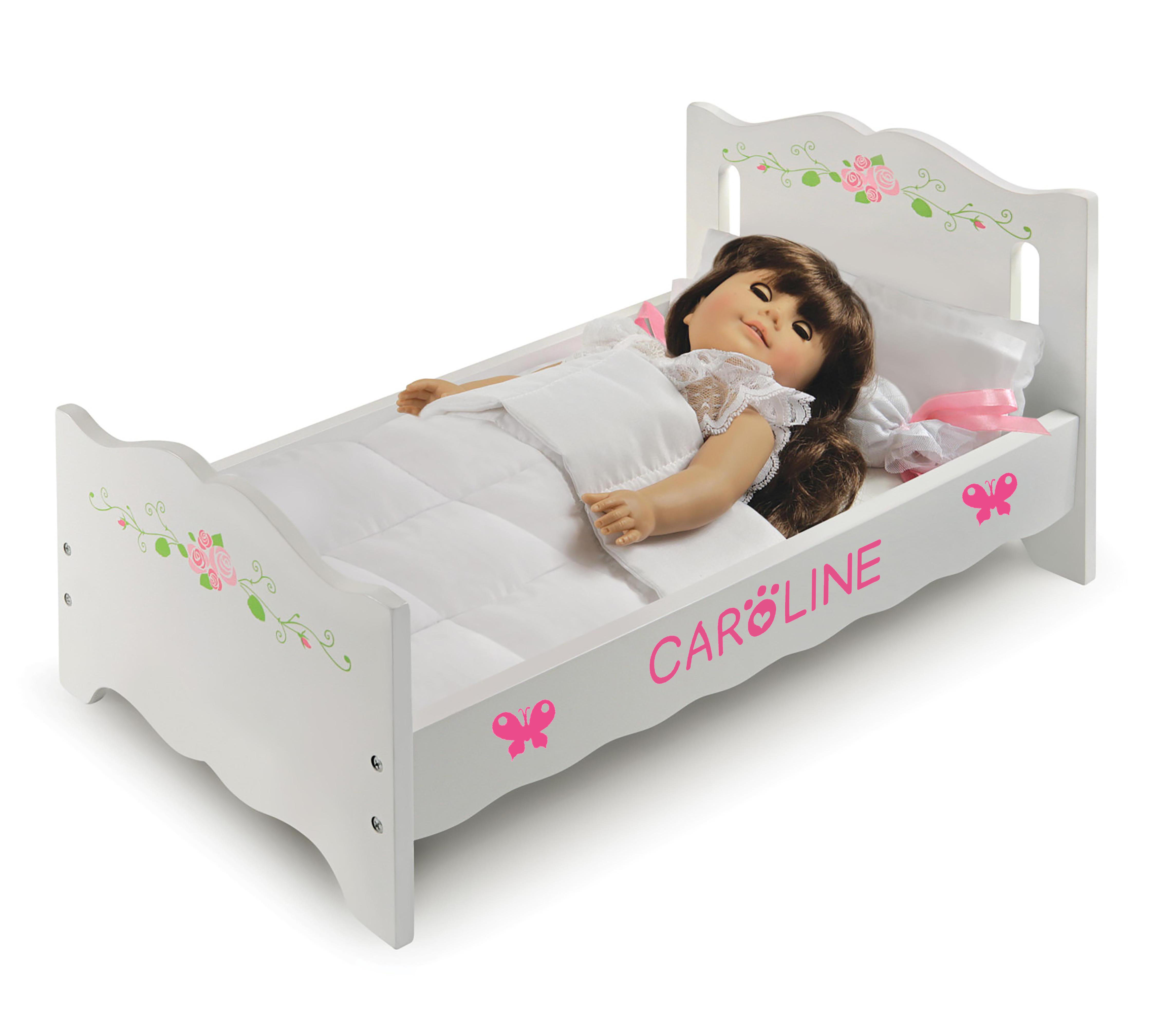 Badger Basket Doll Bed with Bedding and Free Personalization Kit ...