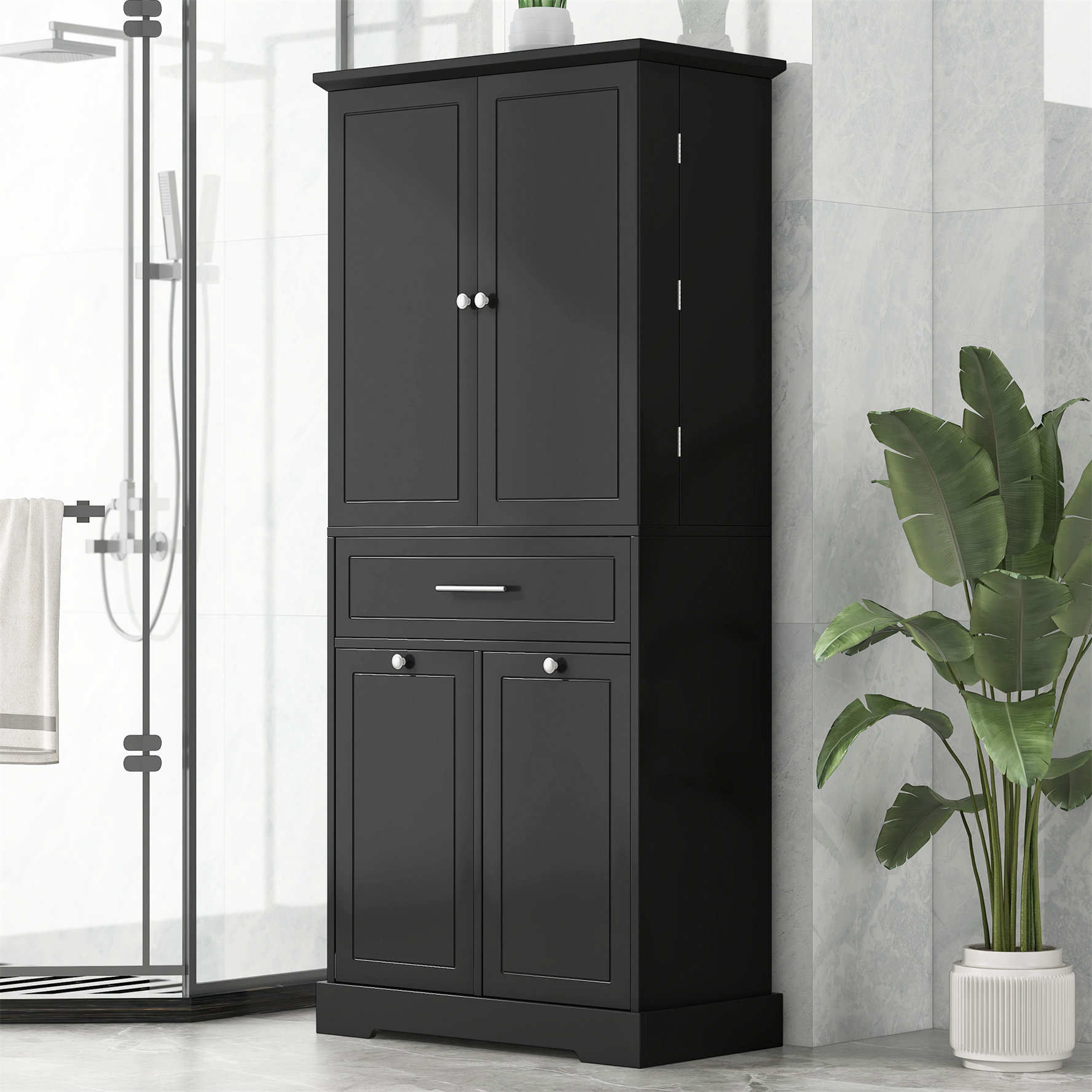 Red Barrel Studio Armoire de salle de bain autoportante de 73 po avec ...