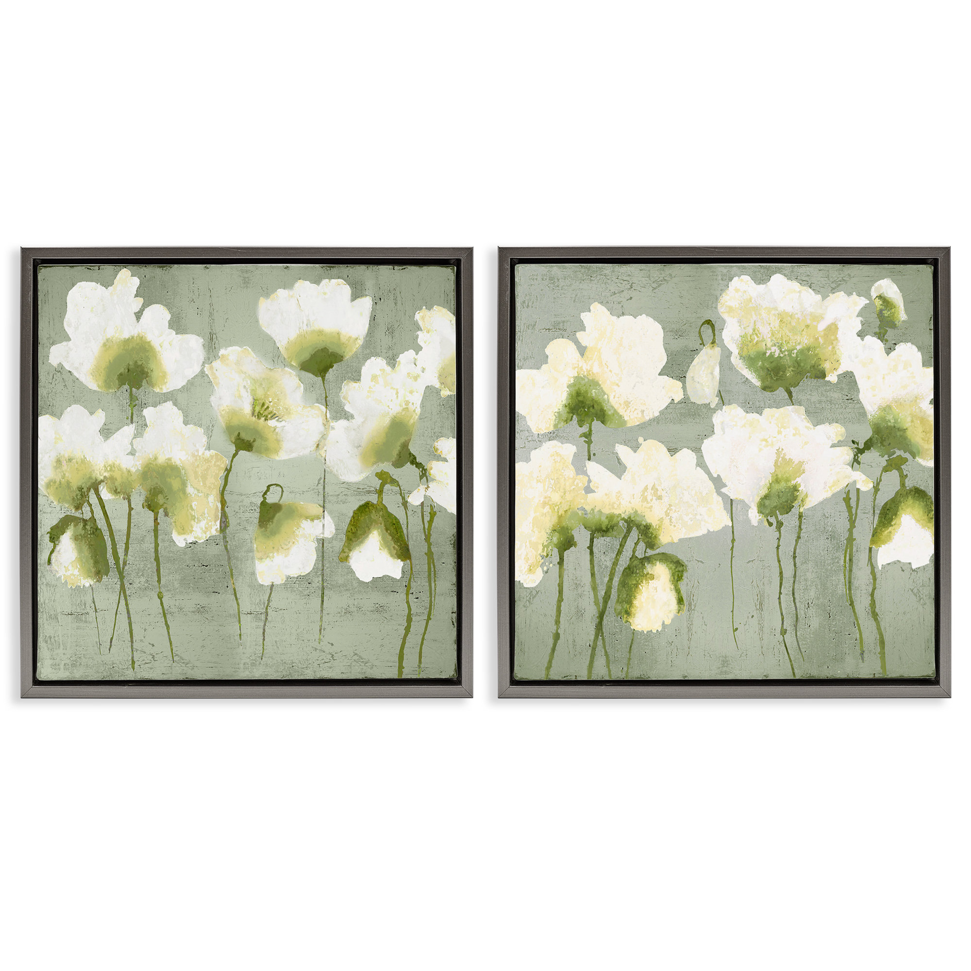 Latitude Run® Charming White Blooms 2pc Floating Frame Set, design by ...