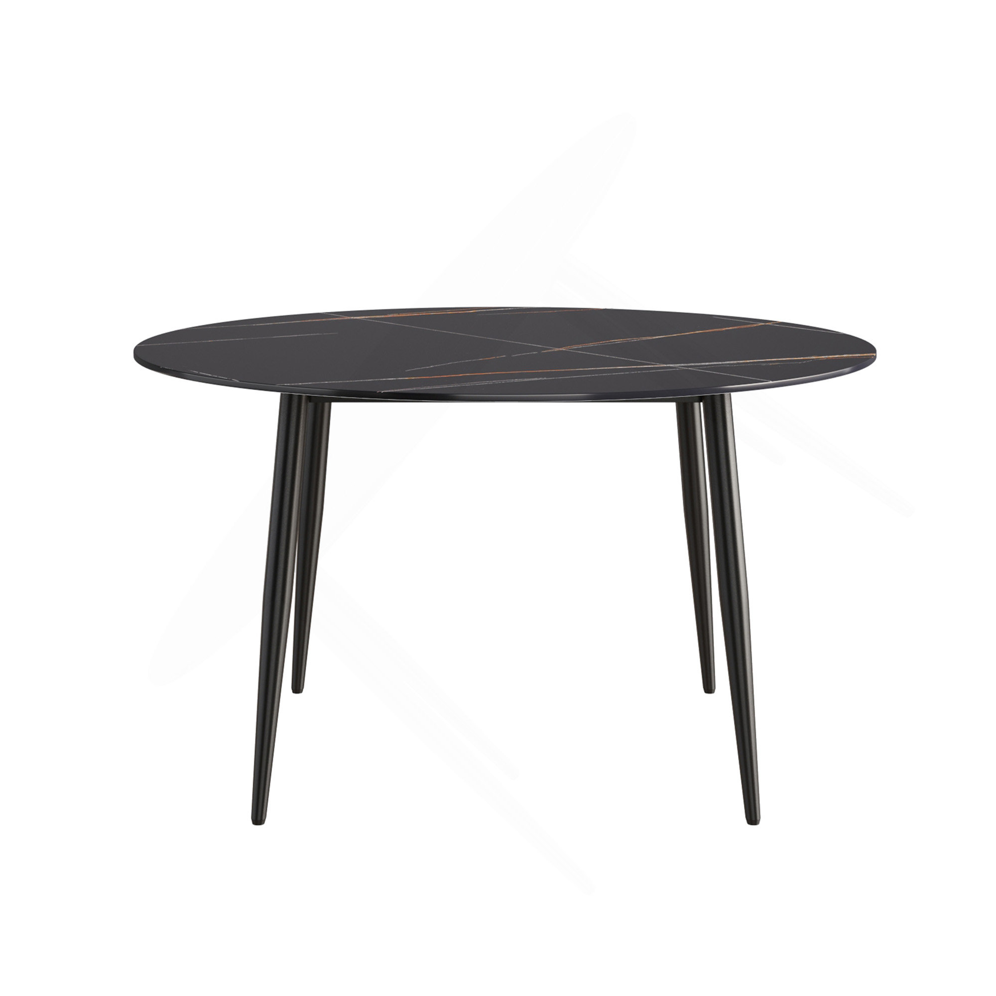 Brayden Studio Modern Man-Made Stone Round Metal Dining Table-Position ...