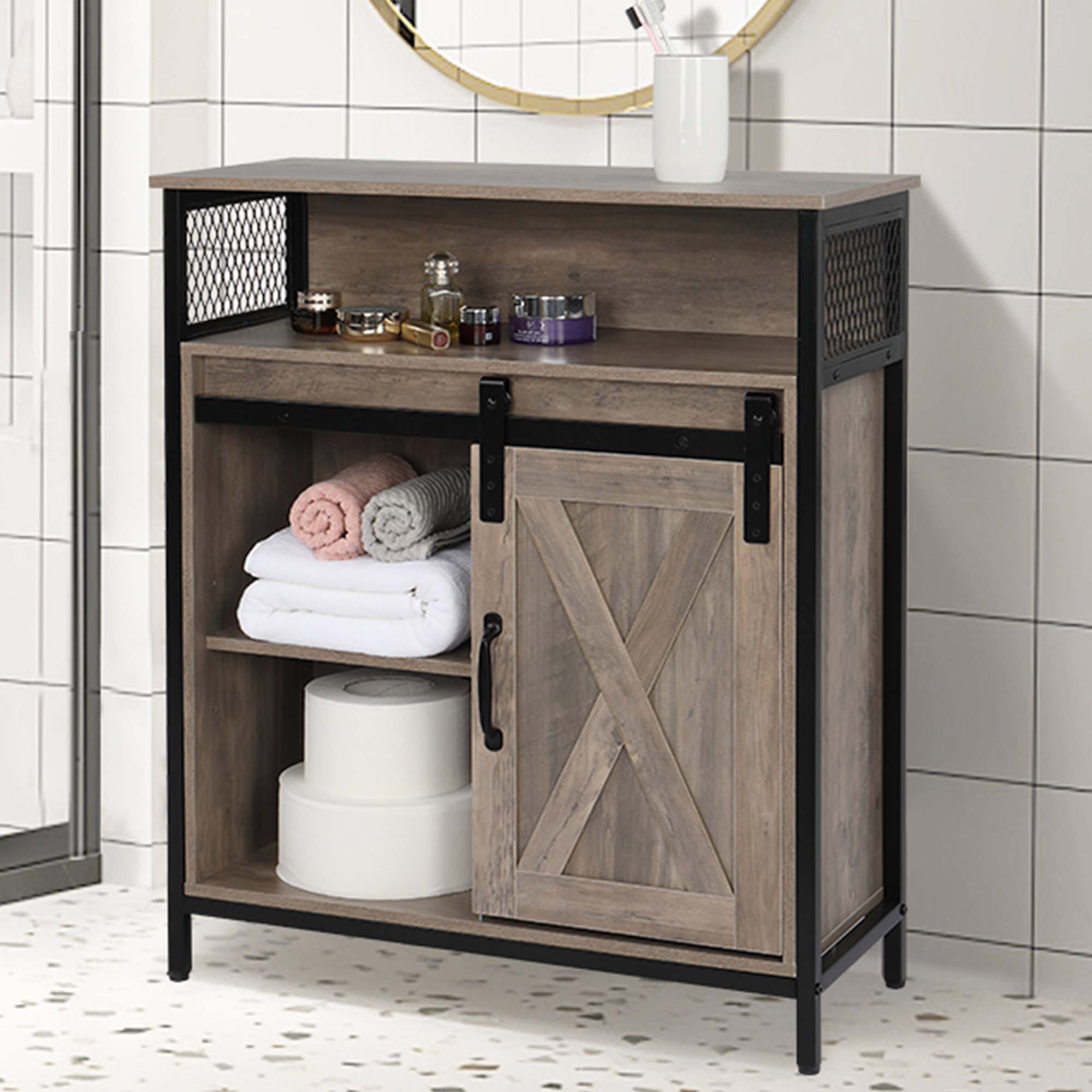 Gracie Oaks 27'' Wide 2 Drawer 1 Barn Door Sideboard - Wayfair Canada