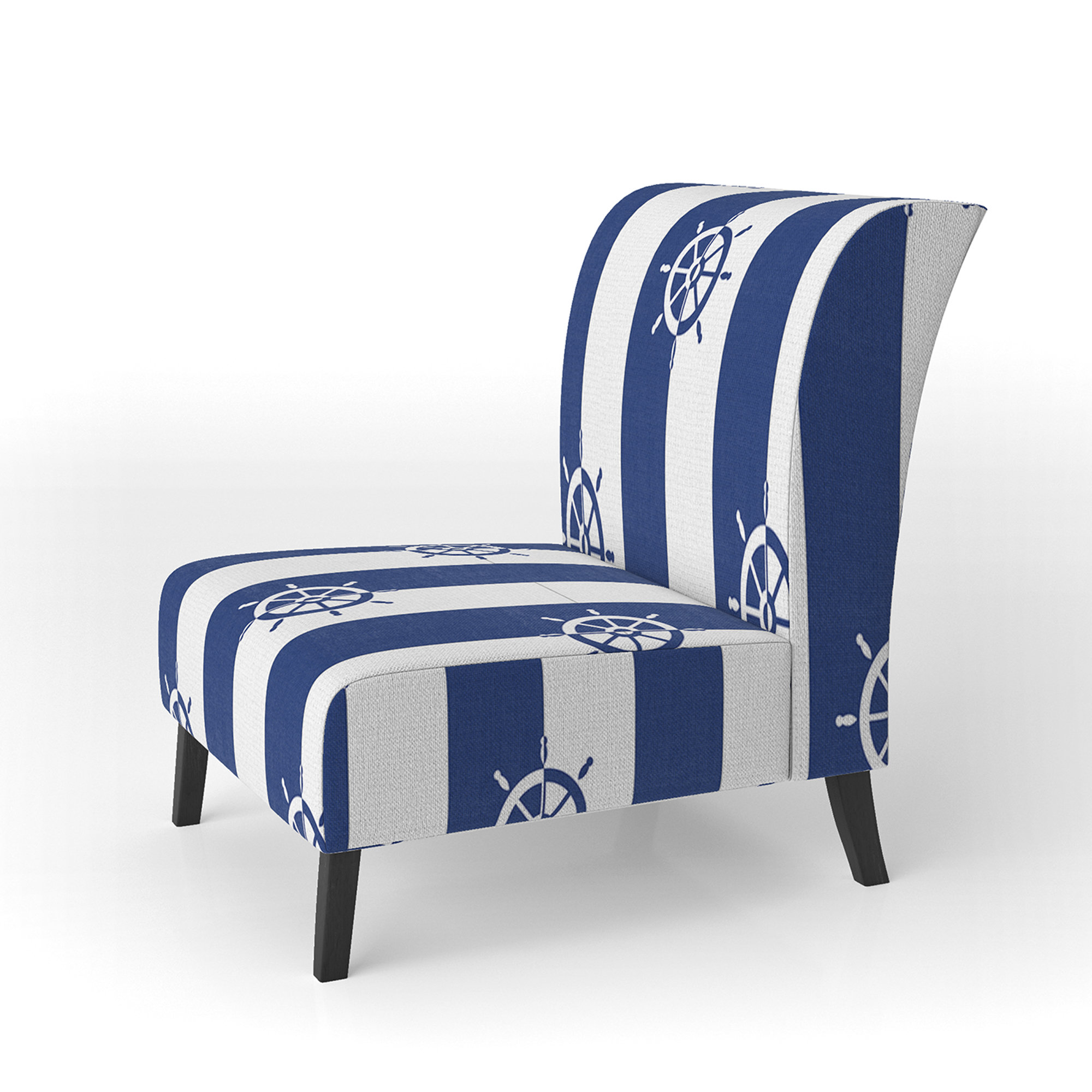 Longshore Tides White And Blue Striped Pattern - Upholstered Patterned ...