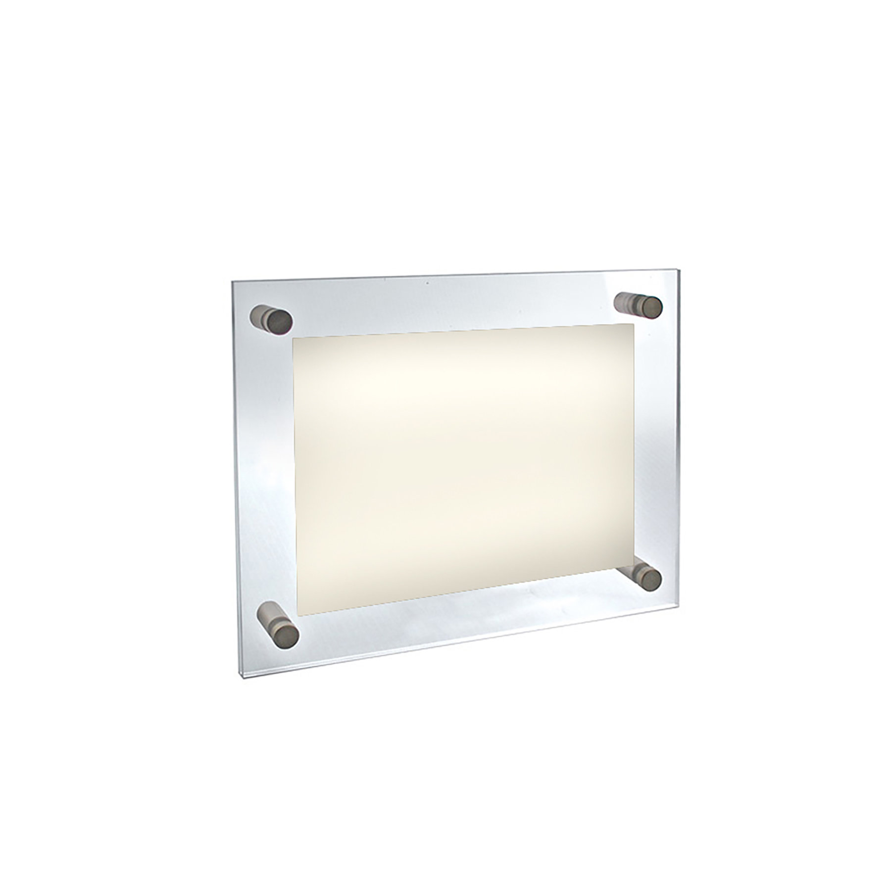 Azar Displays Floating Acrylic Wall Frame with Silver Stand Off Caps: 8 ...