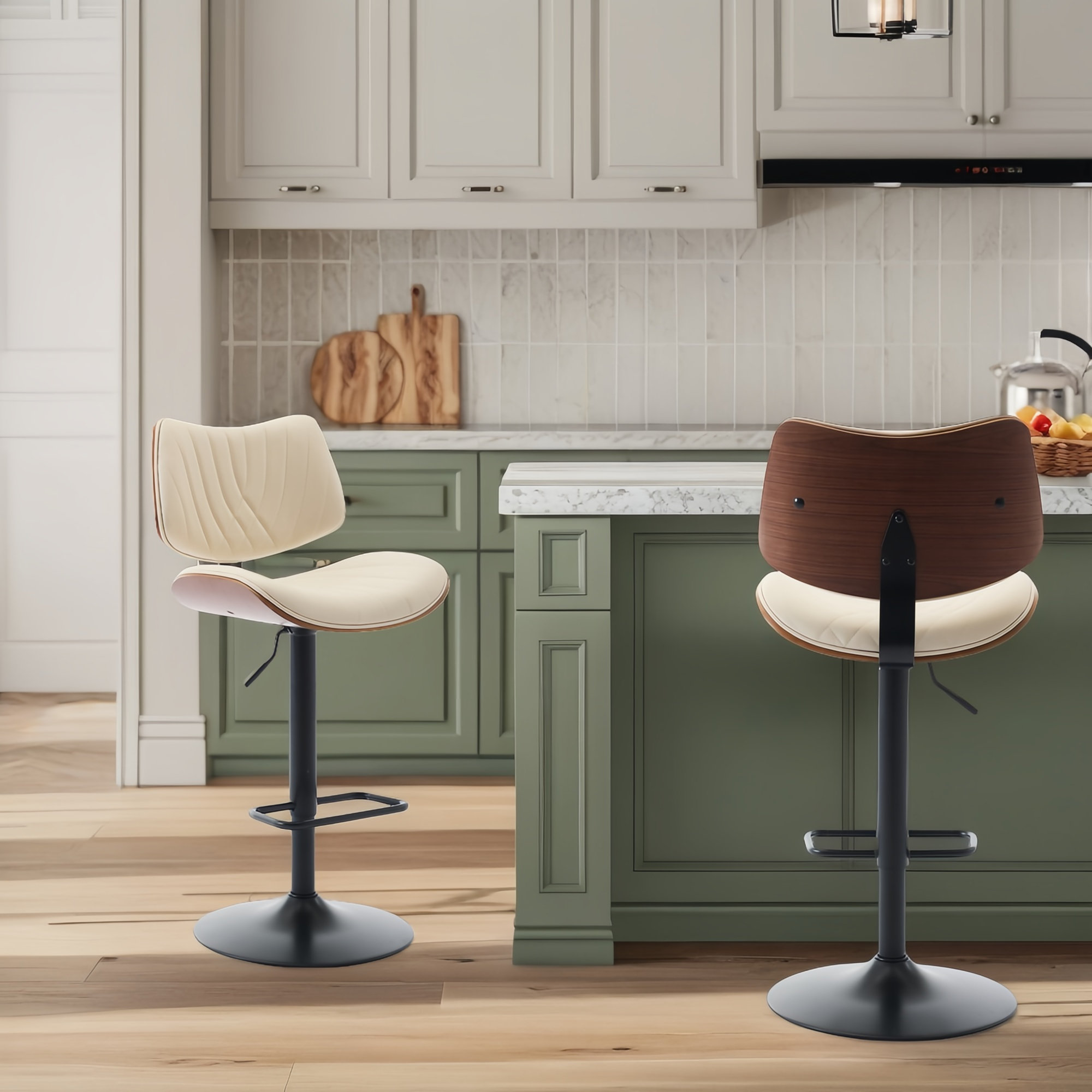 Corrigan Studio® Mid Century Modern Adjustable Counter Height Swivel ...