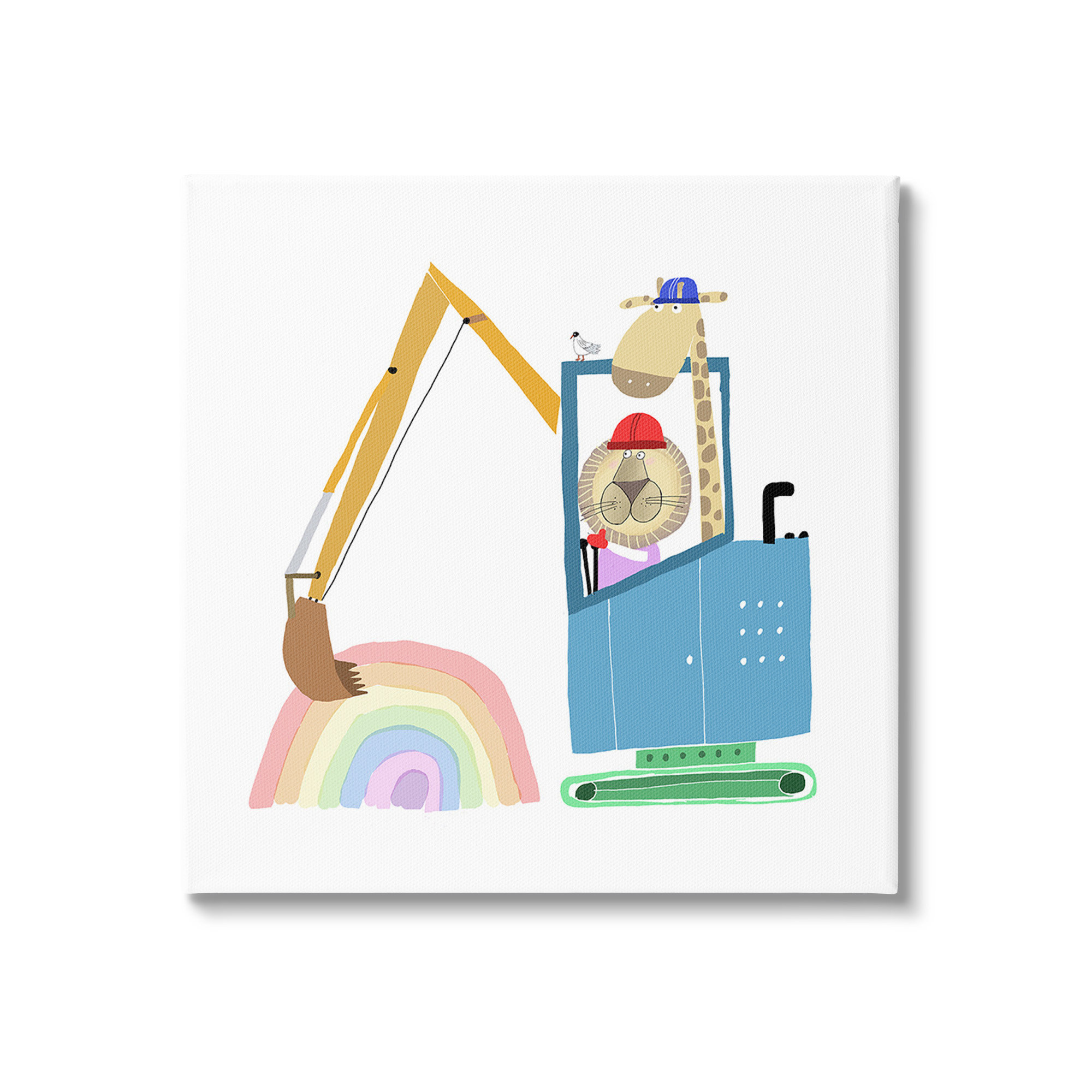 Zoomie Kids Animals Digging Rainbow Canvas Wall Art Design By Carla ...