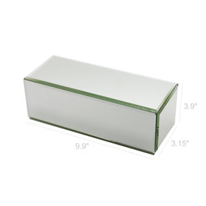 Mercer41 10.25 x 4.25 x 3.5" Rectangular Glass Mirror Risers 6 sided ...