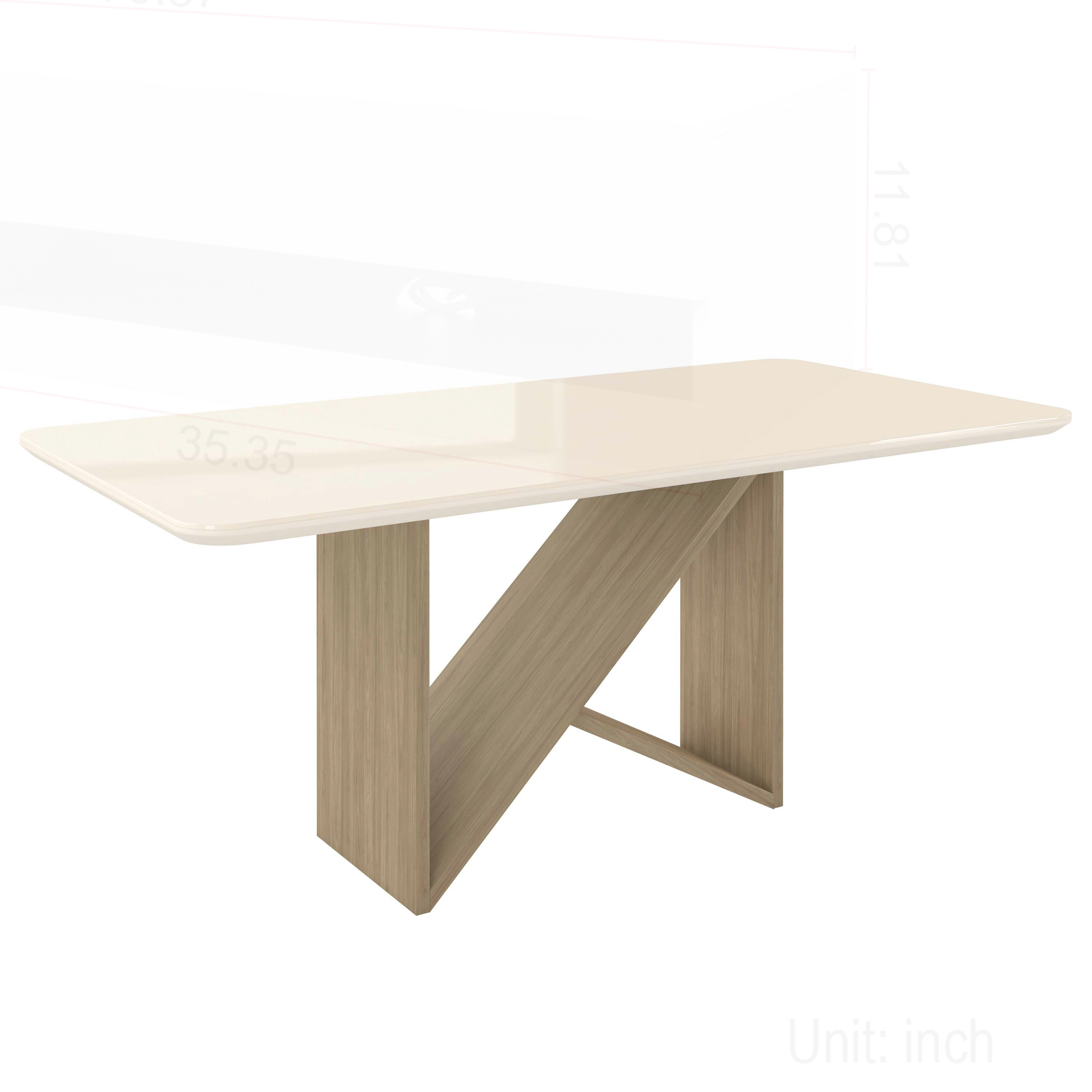 Ivy Bronx 6 Seater Italian-Style Dining Table with Painted Glass Top ...